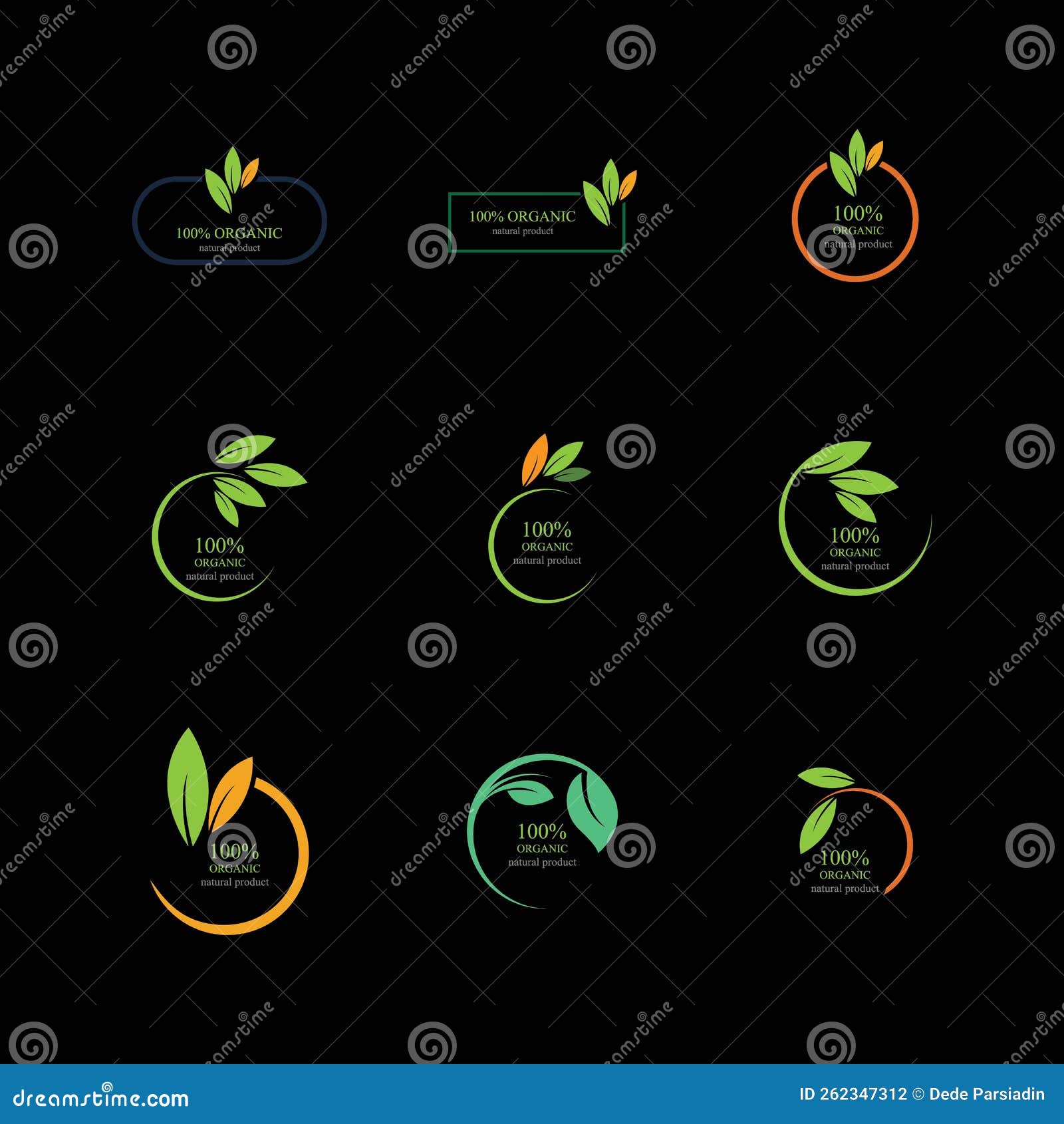 100 Organic Logo Illustration Design Template Stock Illustration ...