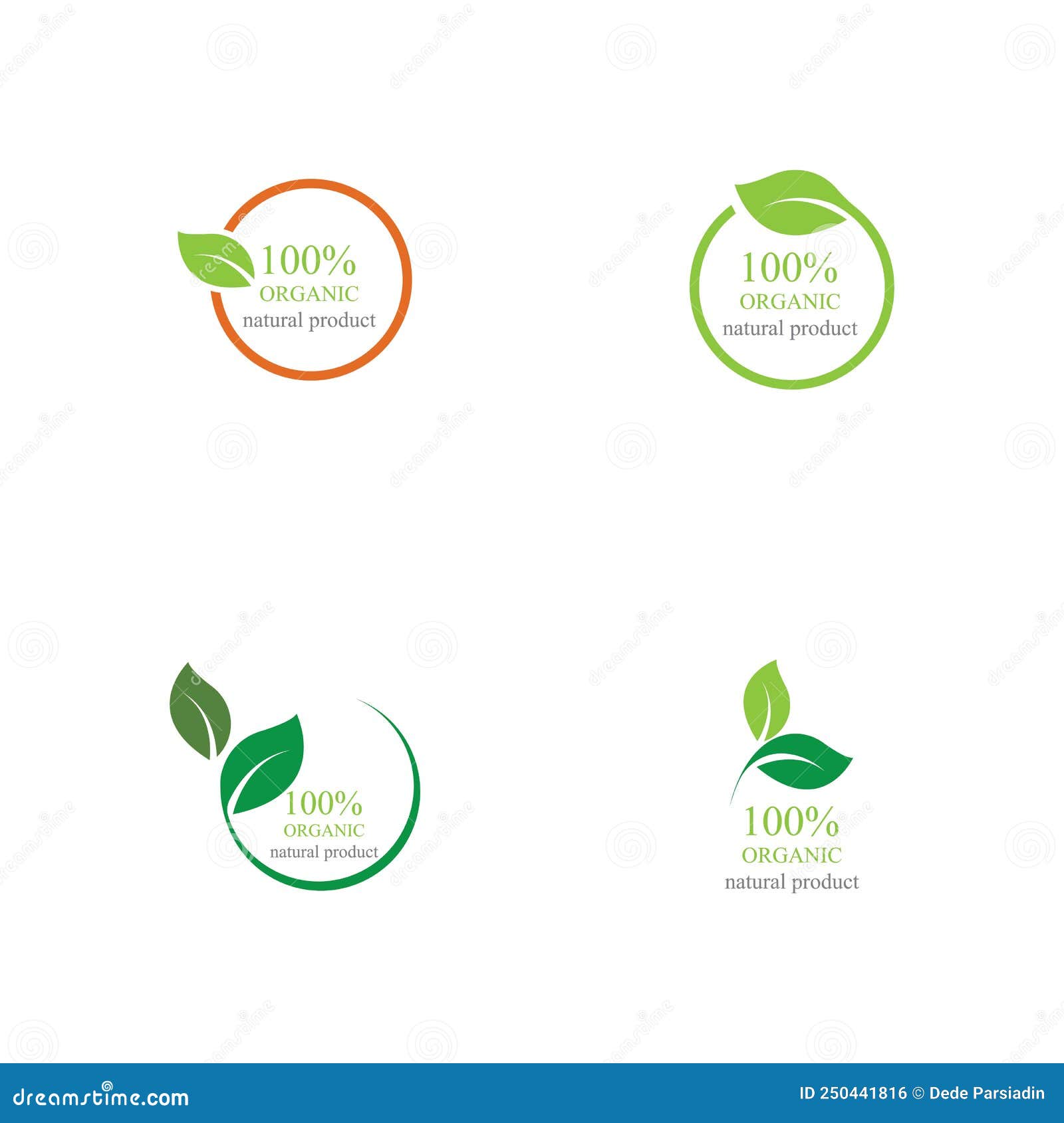 100 Organic Logo Illustration Design Template Stock Vector ...