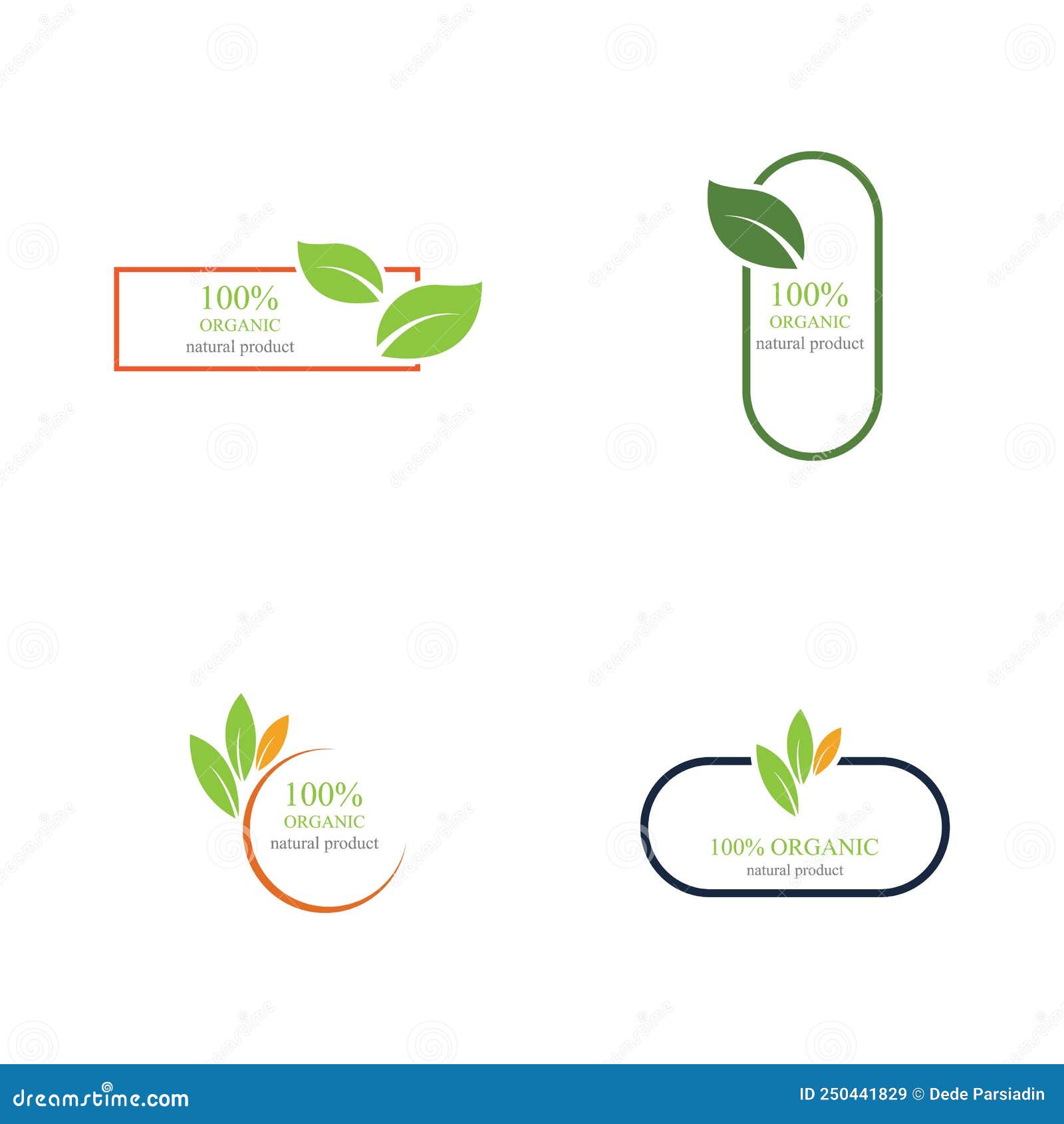 100 Organic Logo Illustration Design Template Stock Vector ...