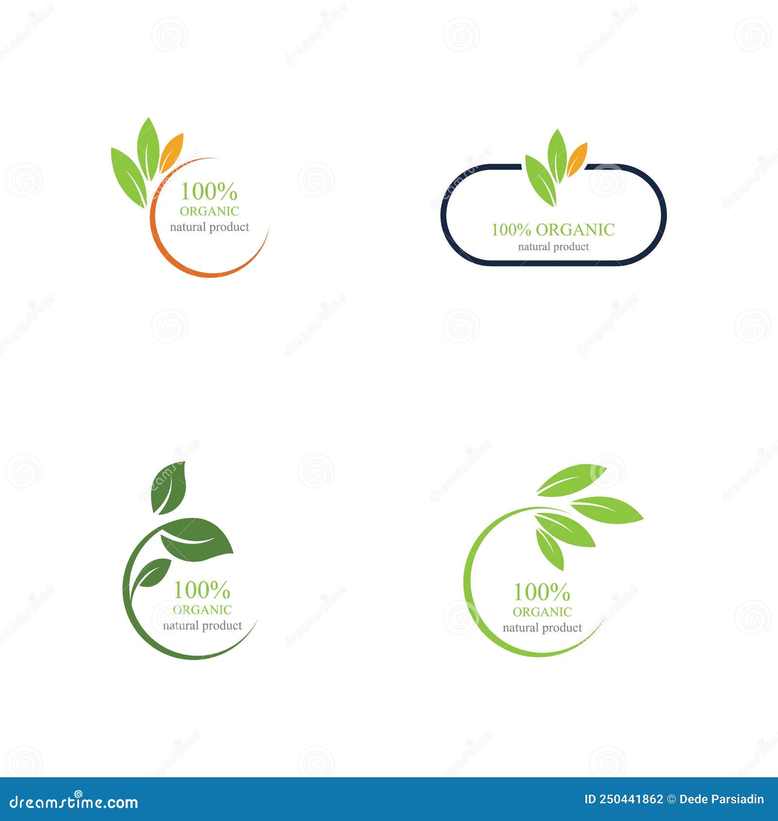 100 Organic Logo Illustration Design Template Stock Vector ...