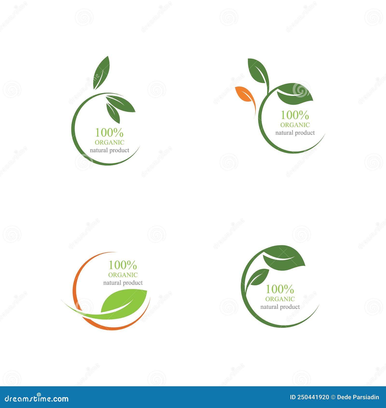 100 Organic Logo Illustration Design Template Stock Vector ...