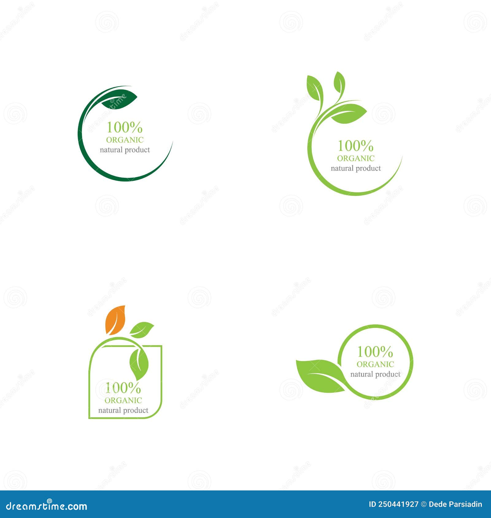 100 Organic Logo Illustration Design Template Stock Vector ...