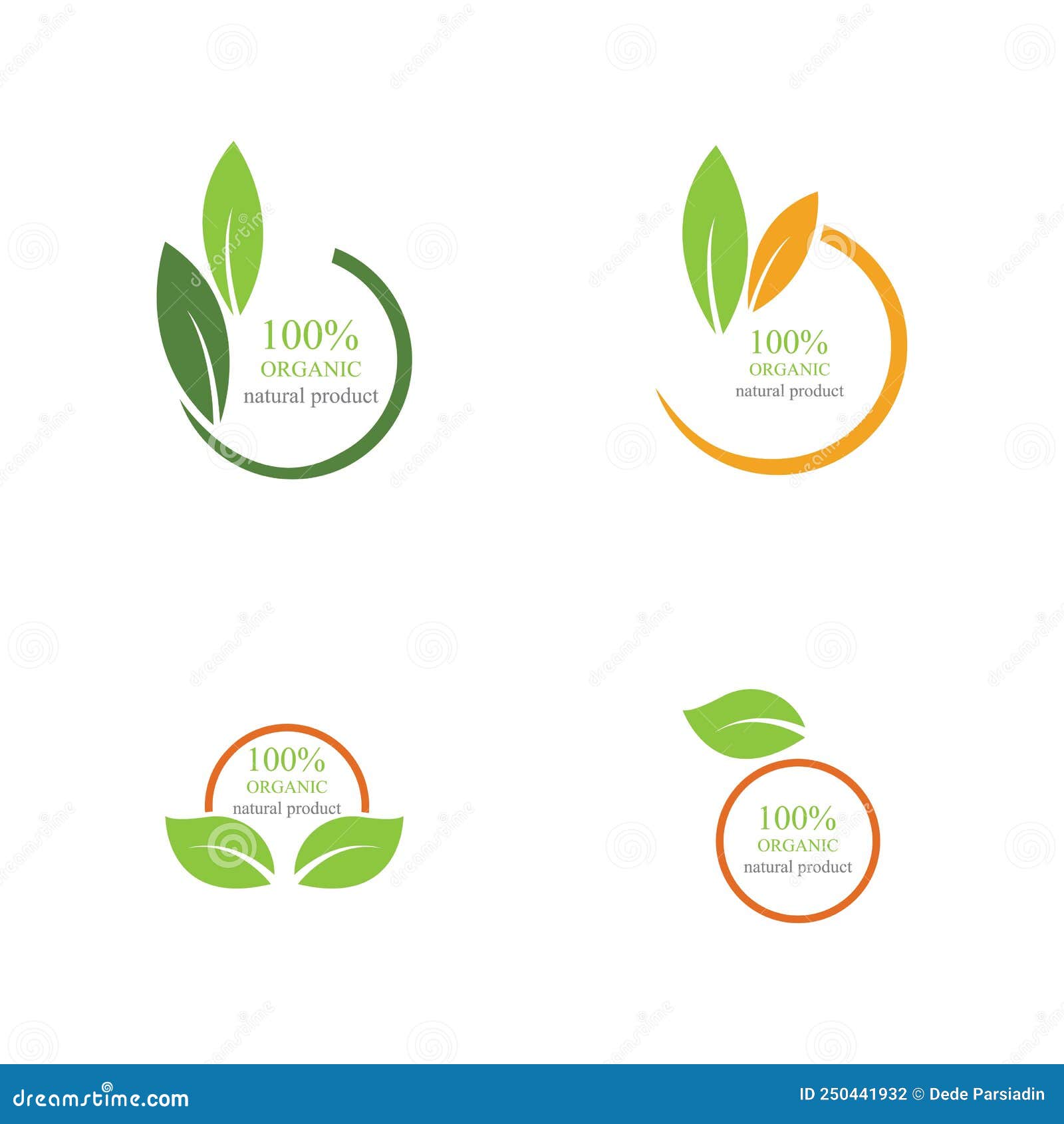 100 Organic Logo Illustration Design Template Stock Vector ...