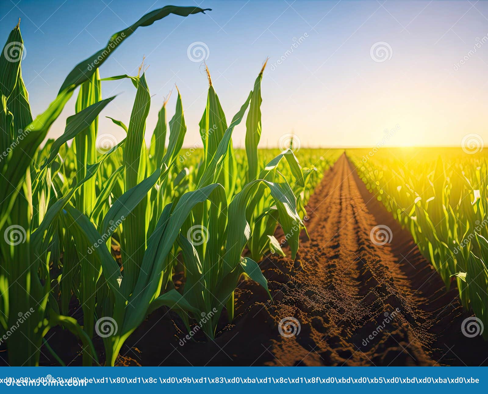 Organic Maize Farm or Corn Field Seeding. Ai Generative Stock Photo ...