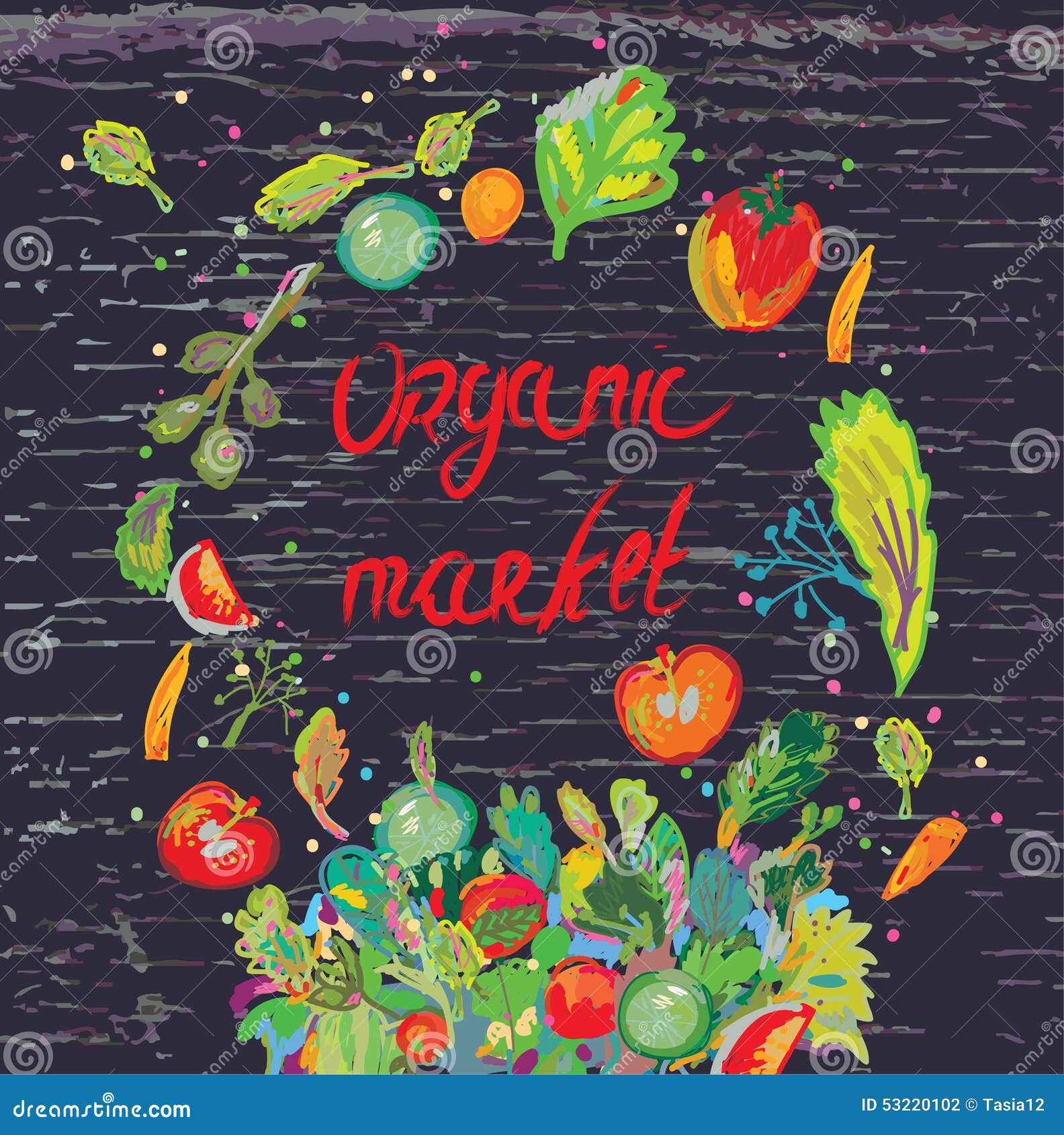 Organic Market Banner for with Fresh Vegetables Stock Vector ...