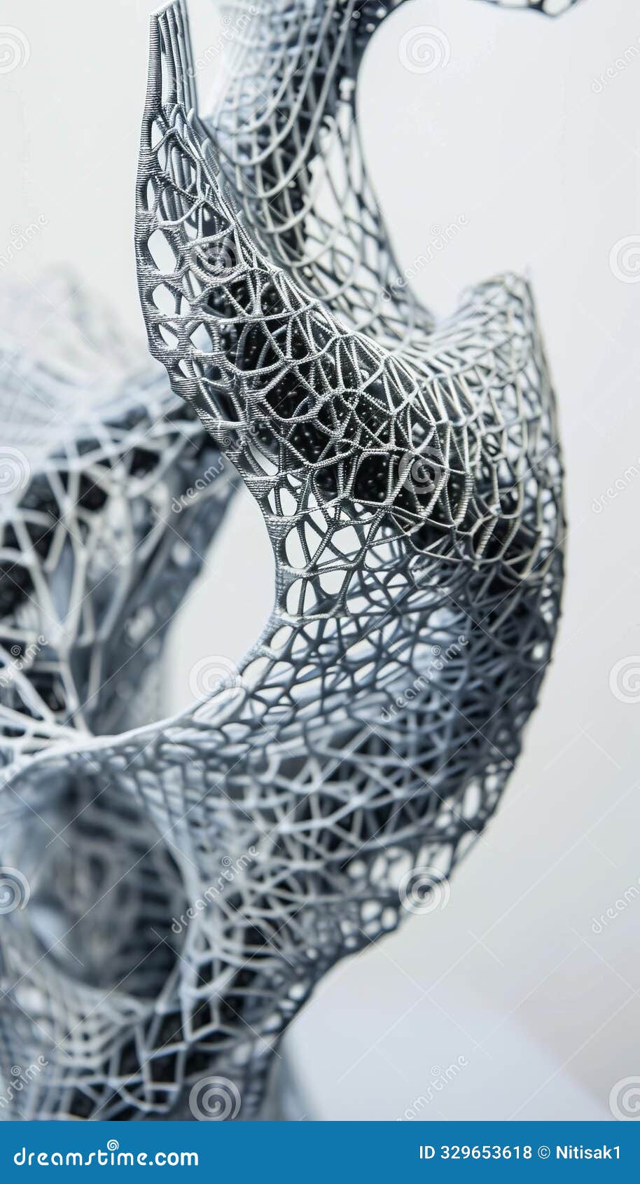 55 Organic Mesh Wire Frame Lattice 3D Printed Sculpture Macro View ...