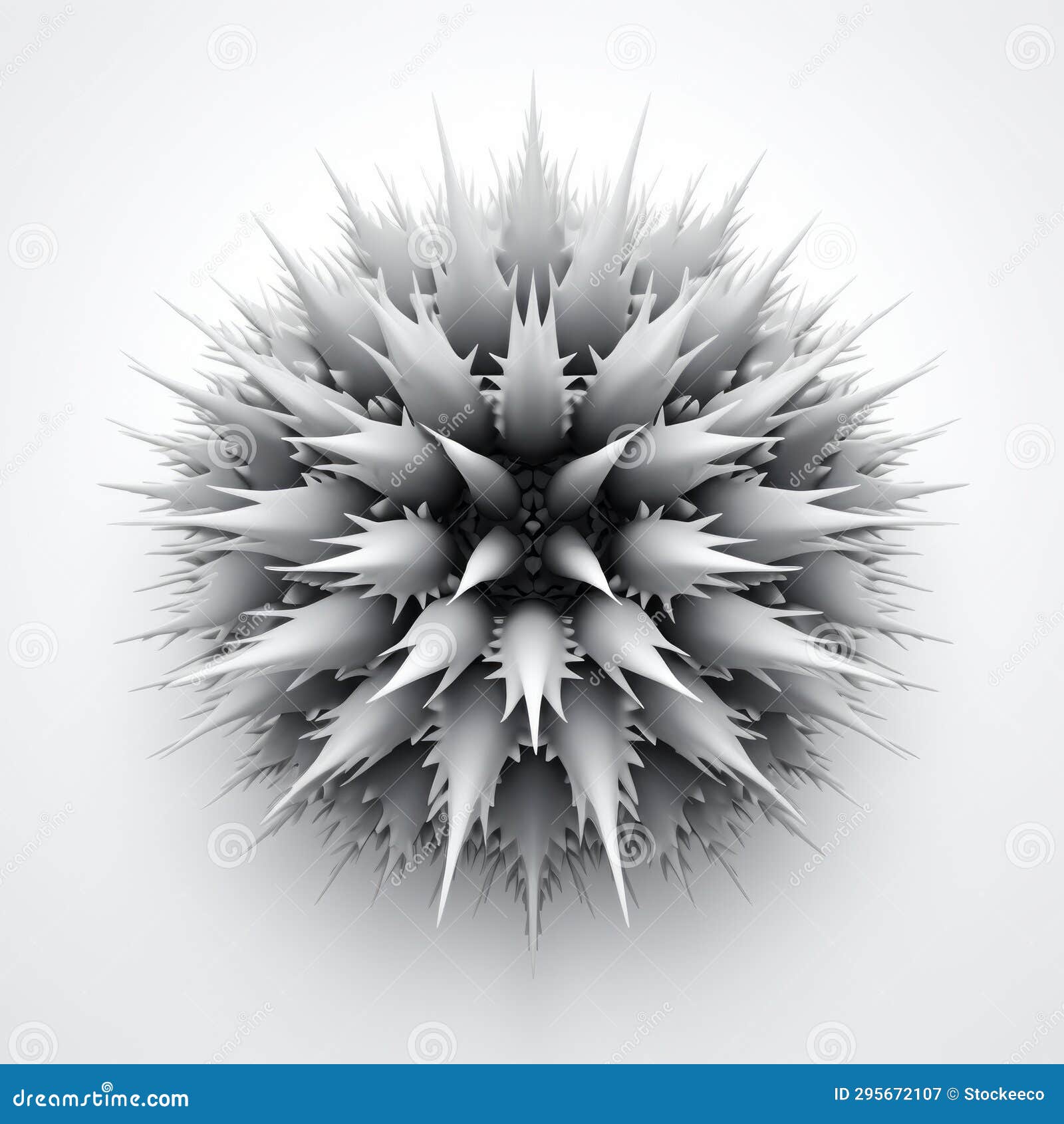 Organic Minimalism: 3d Spiky Ball with Gray Vector Gradient Stock ...