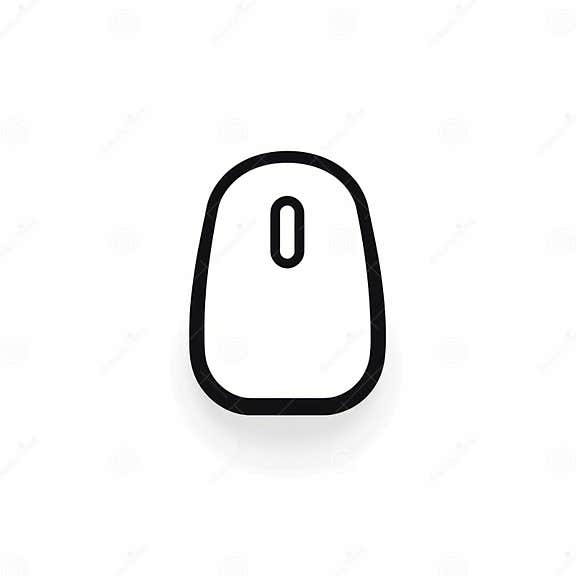 Organic Minimalism: Computer Mouse Icon with Button for Website Stock ...