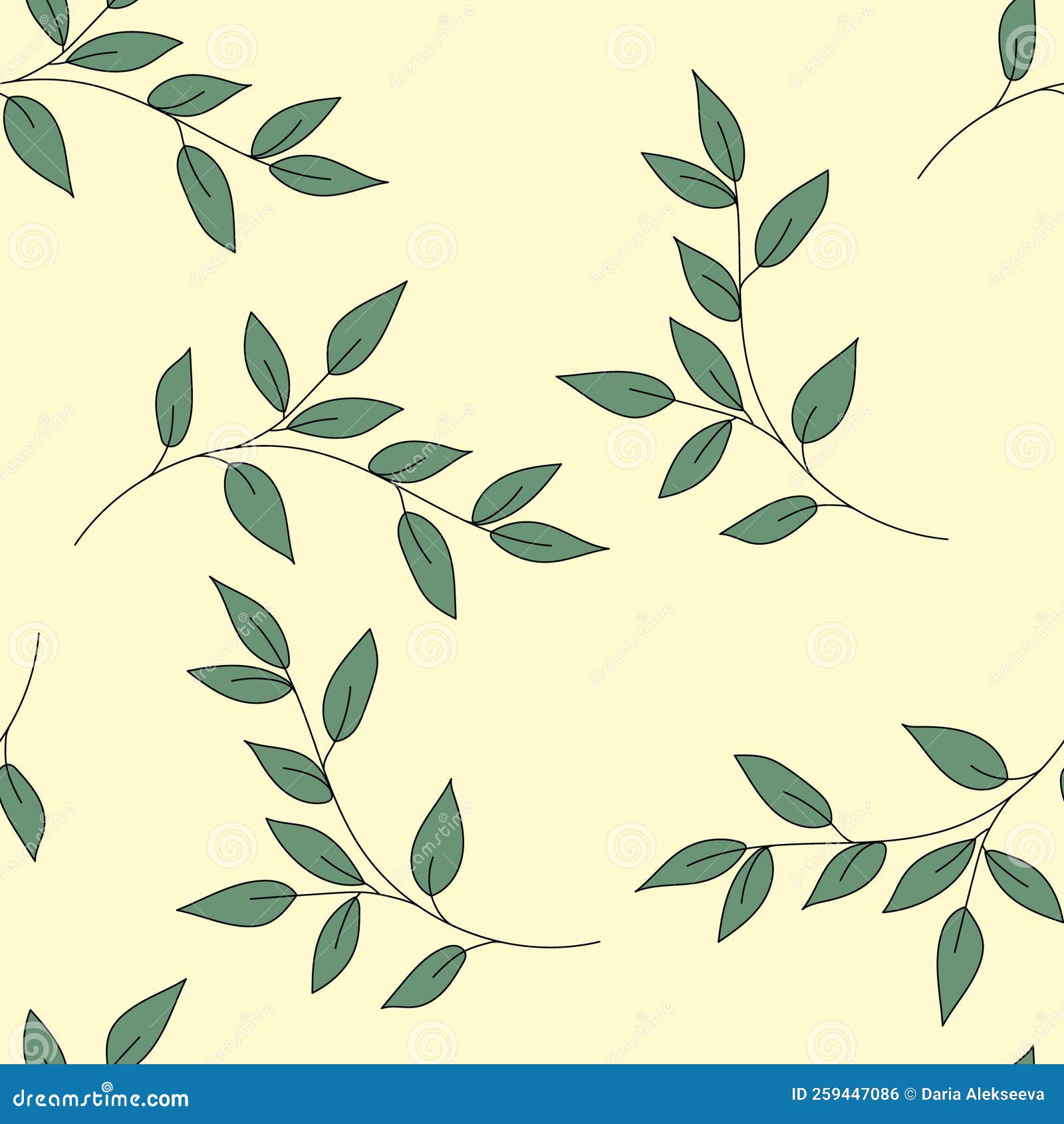 Organic Motif, Botanical Motif Background. Seamless Pattern. Hand Drawn ...