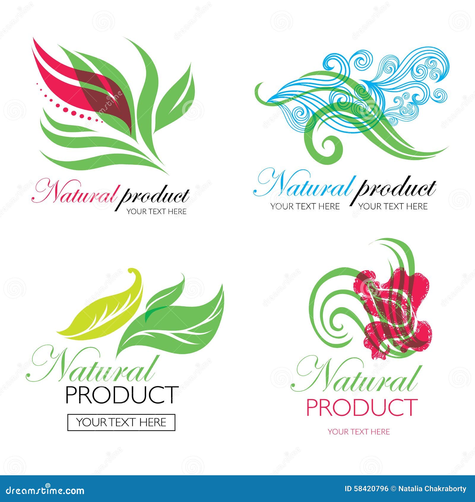 Organic natural logos stock vector. Illustration of leaf - 58420796