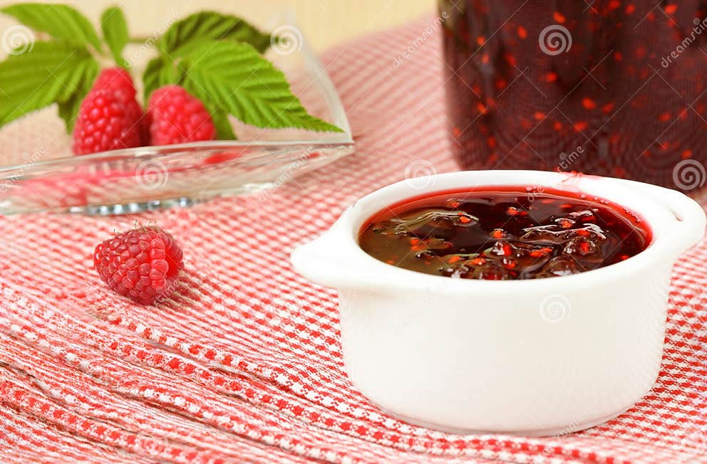 Organic Natural Raspberry Jam Stock Photo - Image of berry, sweet ...