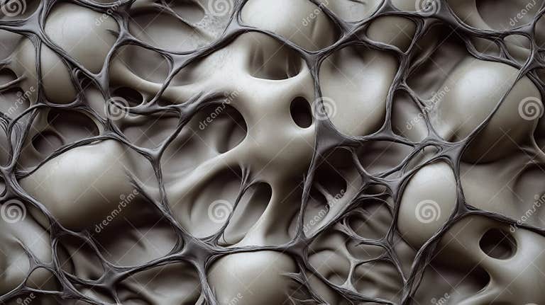 Organic Network of Interconnected, Smooth, Abstract Forms in a Neutral ...