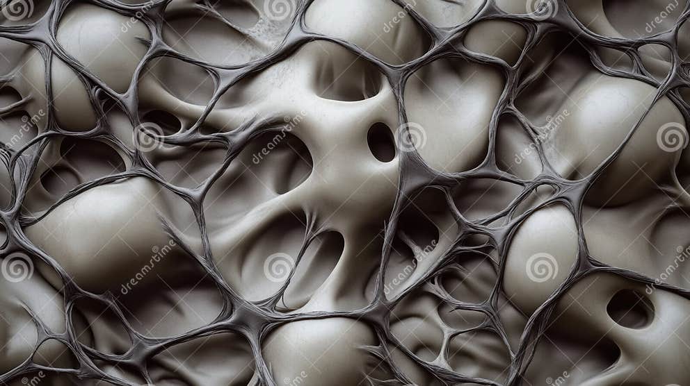 Organic Network of Interconnected, Smooth, Abstract Forms in a Neutral ...