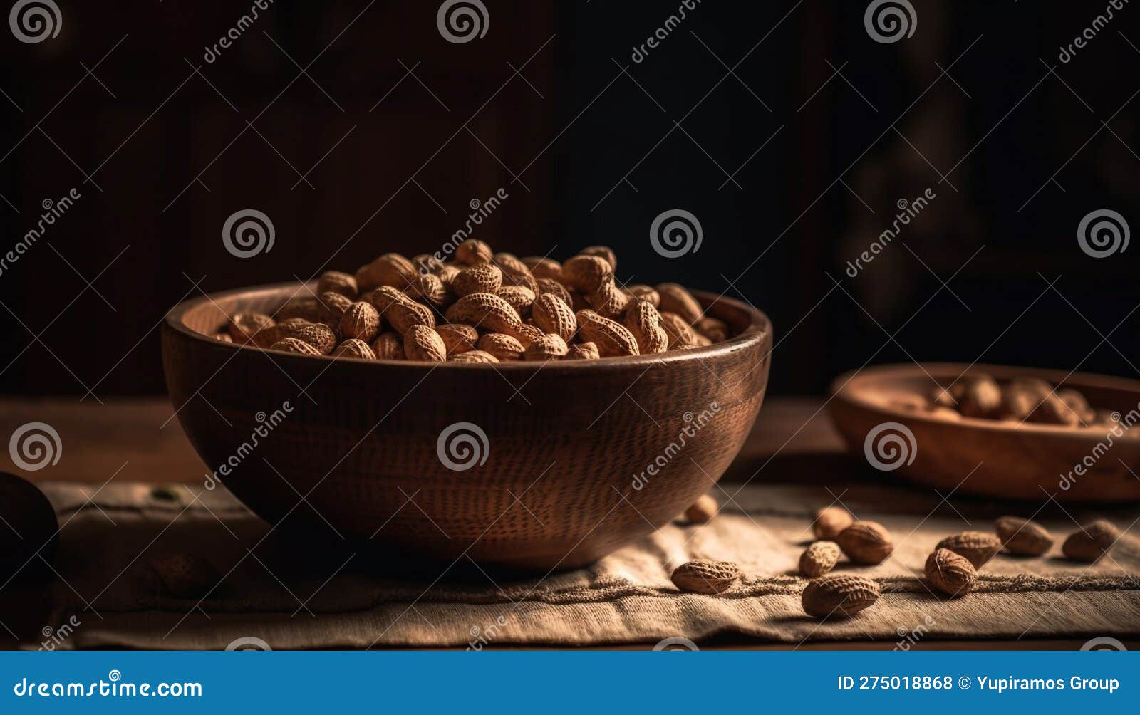 Organic Nut Stack on Rustic Wooden Table Generative AI Stock ...