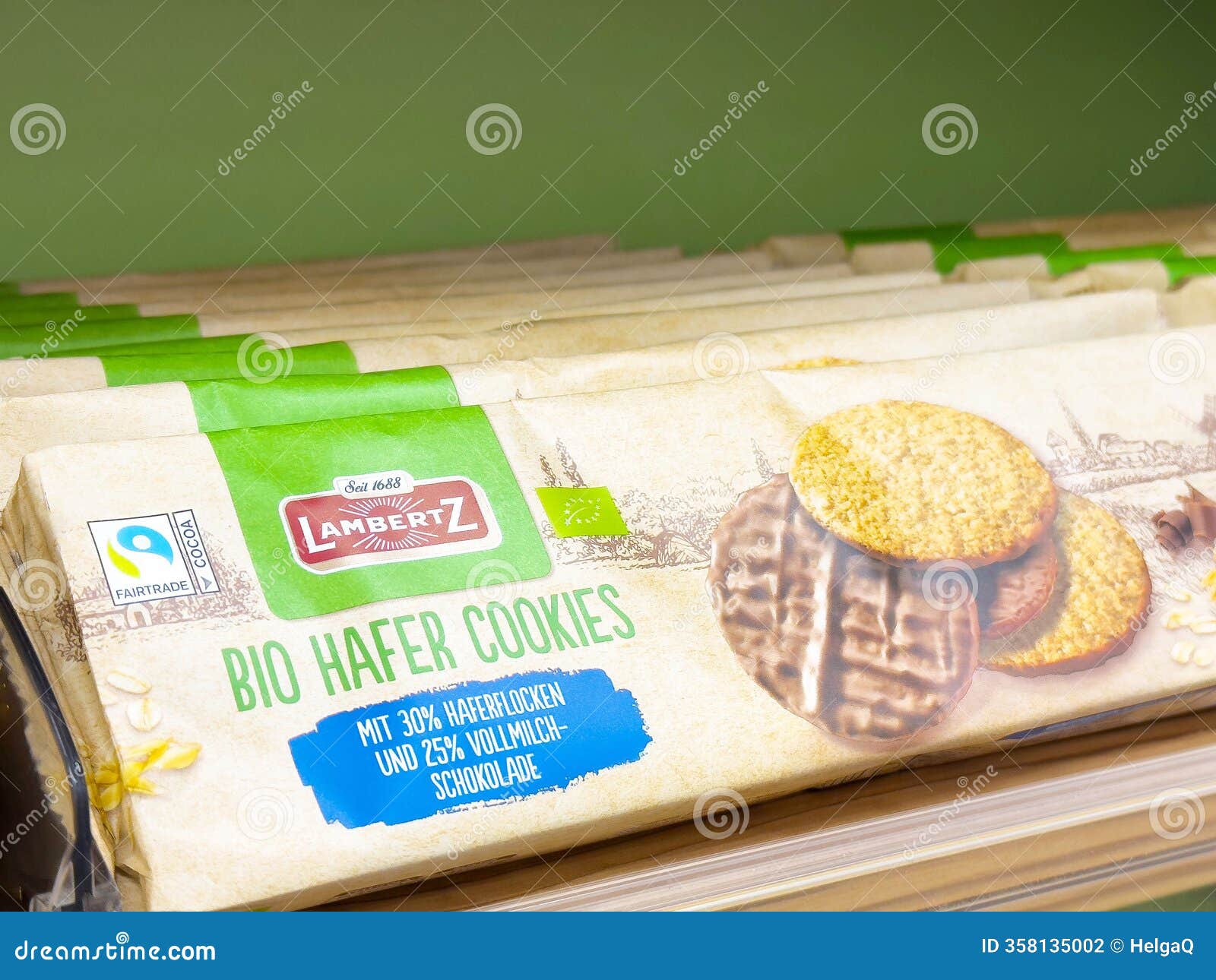 Organic Oat Cookies with Milk Chocolate Packaging Display in Store ...