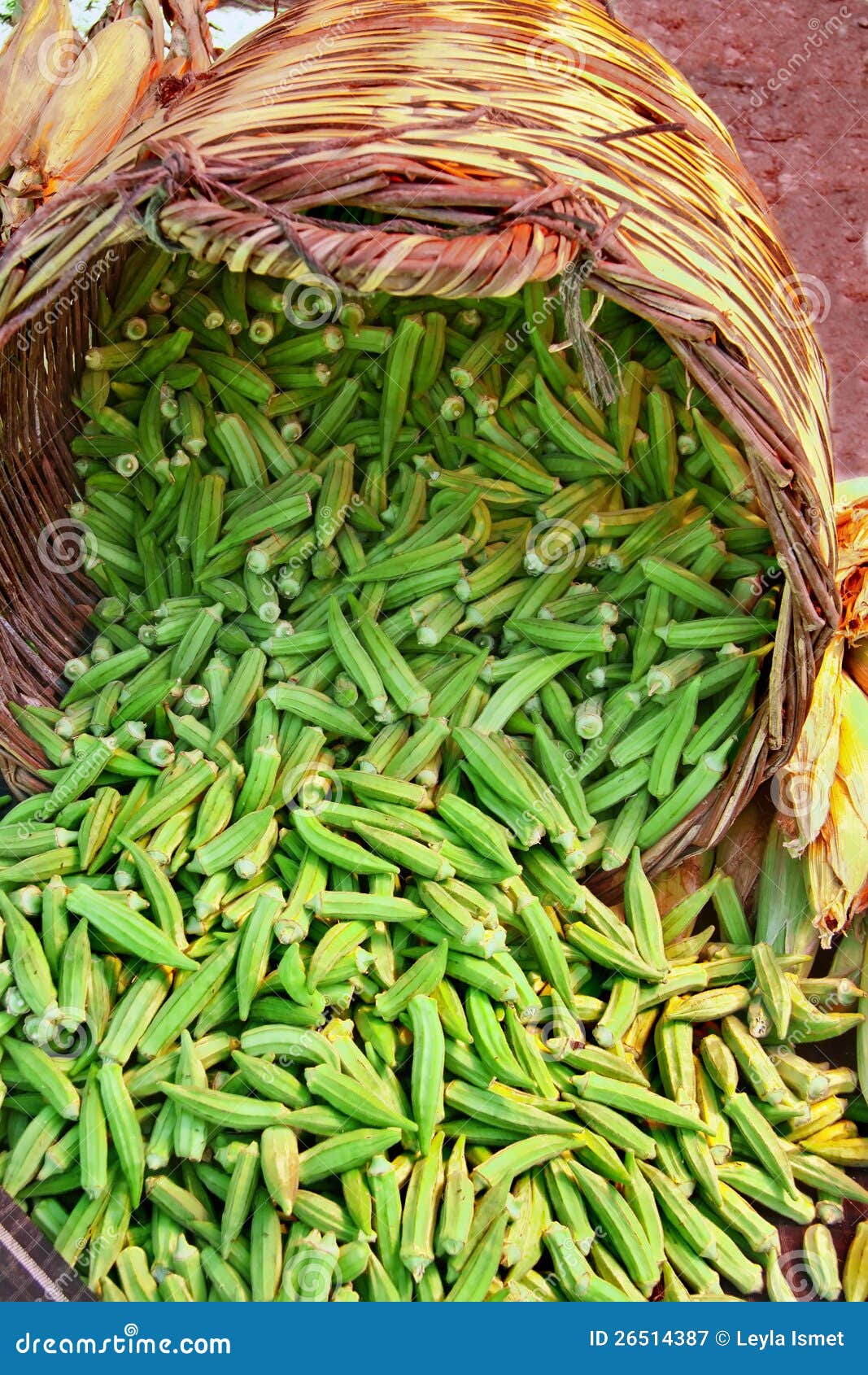 Organic Okra Display At Market Stock Photo | CartoonDealer.com #13392342