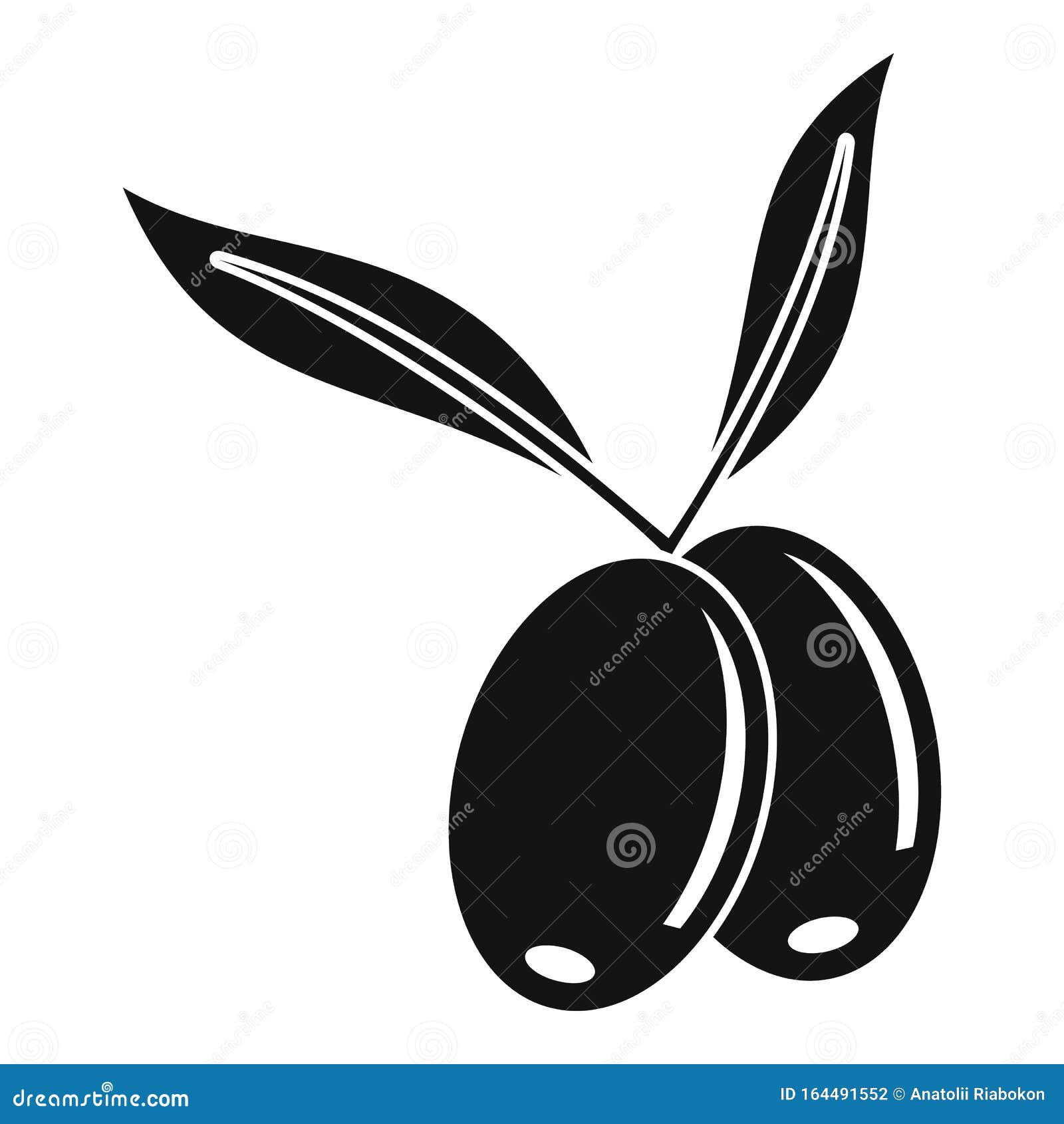 Organic Olive Icon, Simple Style Stock Vector - Illustration of black ...