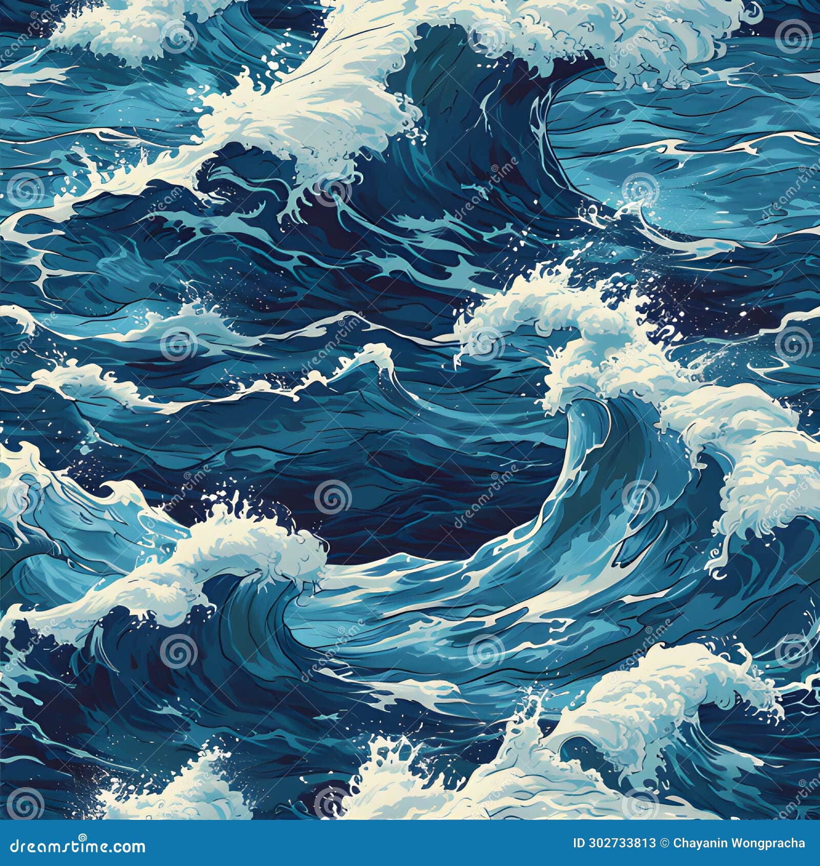 Organic Pattern that Mirrors the Rhythmic Movements of Waves Crashing ...