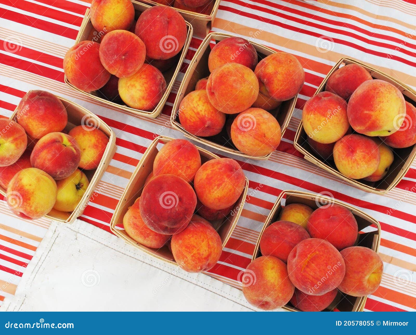 Organic Peaches for Sale at Market. Stock Image - Image of fruit ...