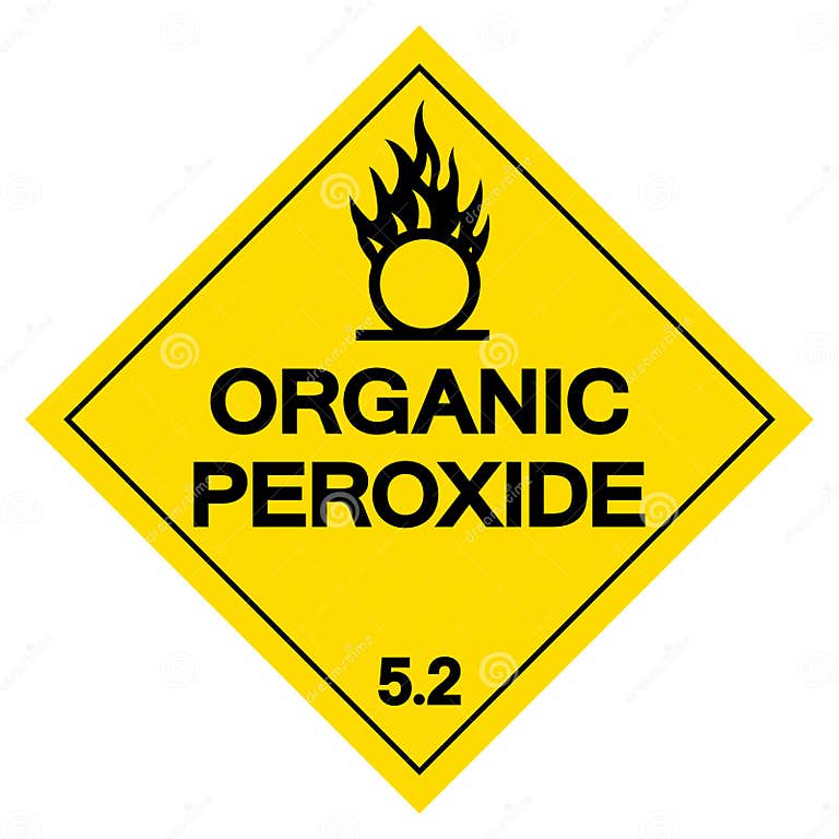 Organic Peroxide Class 5.2 Symbol Sign ,Vector Illustration, Isolate on ...