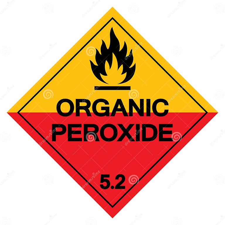 Organic Peroxide Class 5.2 Symbol Sign ,Vector Illustration, Isolate on ...
