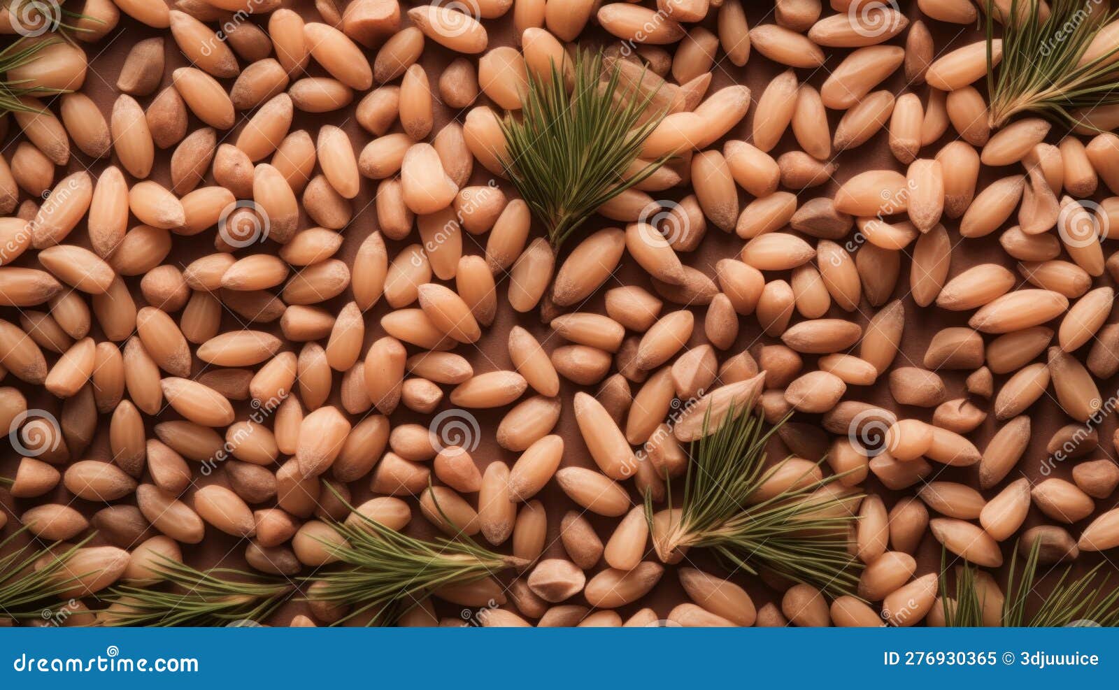 Organic Pine Nuts Horizontal Background. Stock Illustration ...