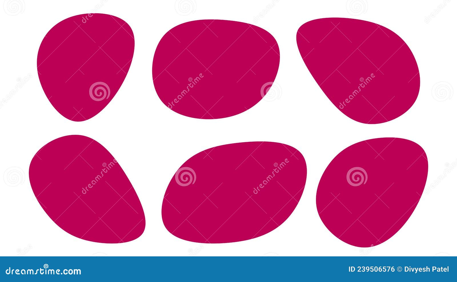 Organic Pink Blobs Irregular Shape. Abstract Fluid Shapes Vector Set ...
