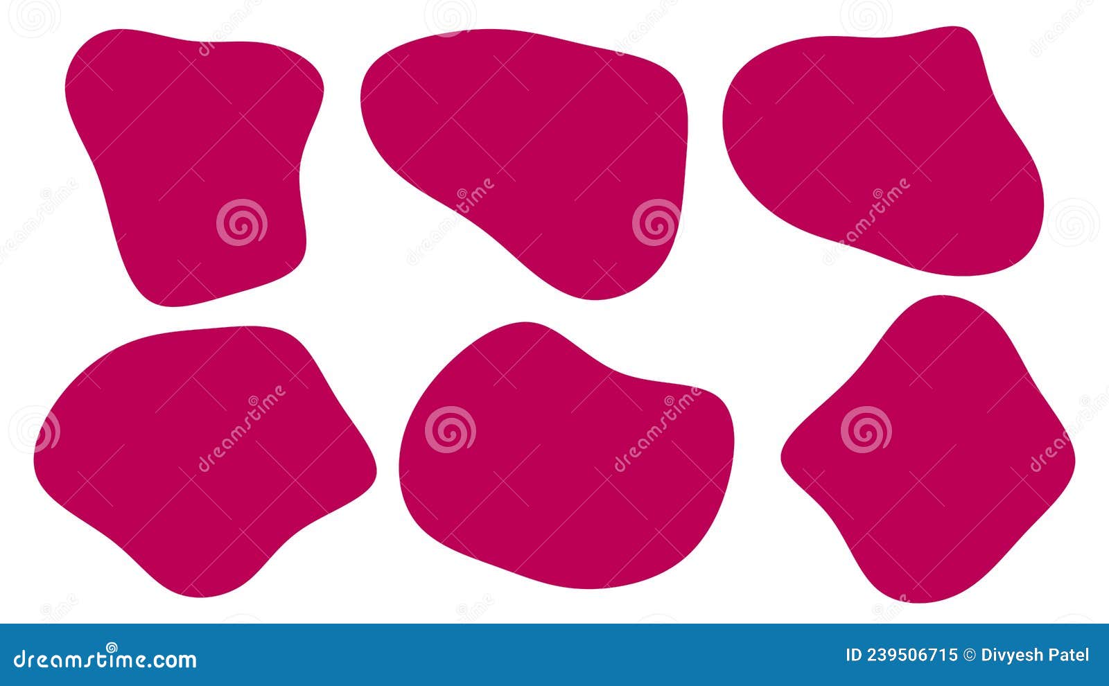 Organic Pink Blobs Irregular Shape. Abstract Fluid Shapes Vector Set ...