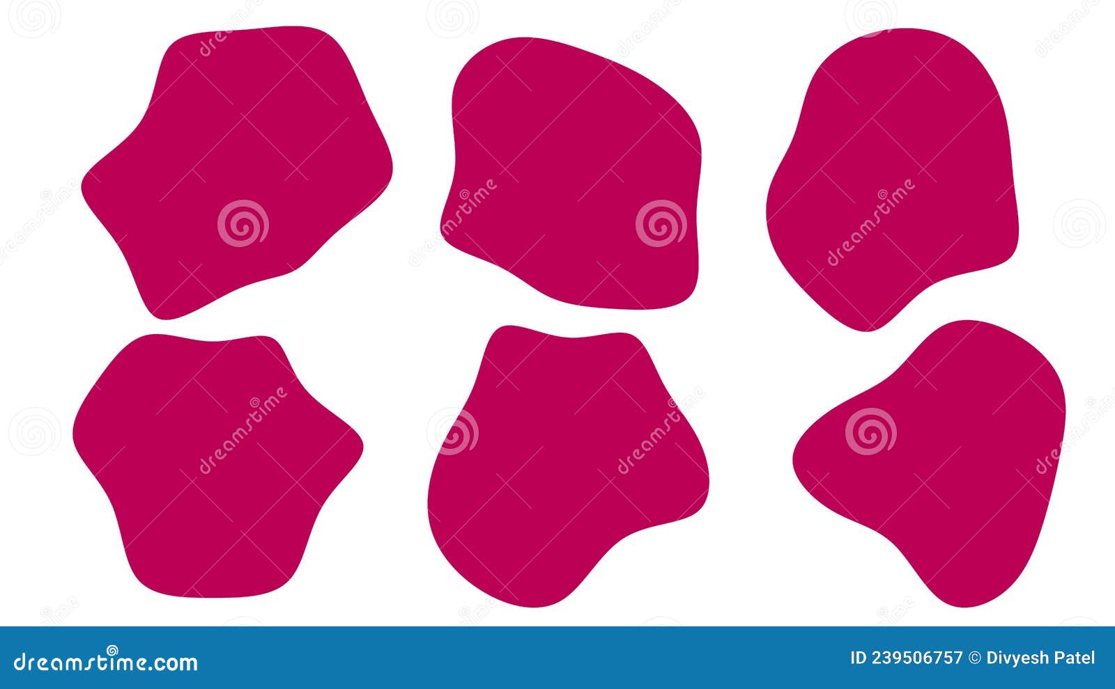 Organic Pink Blobs Irregular Shape. Abstract Fluid Shapes Vector Set ...