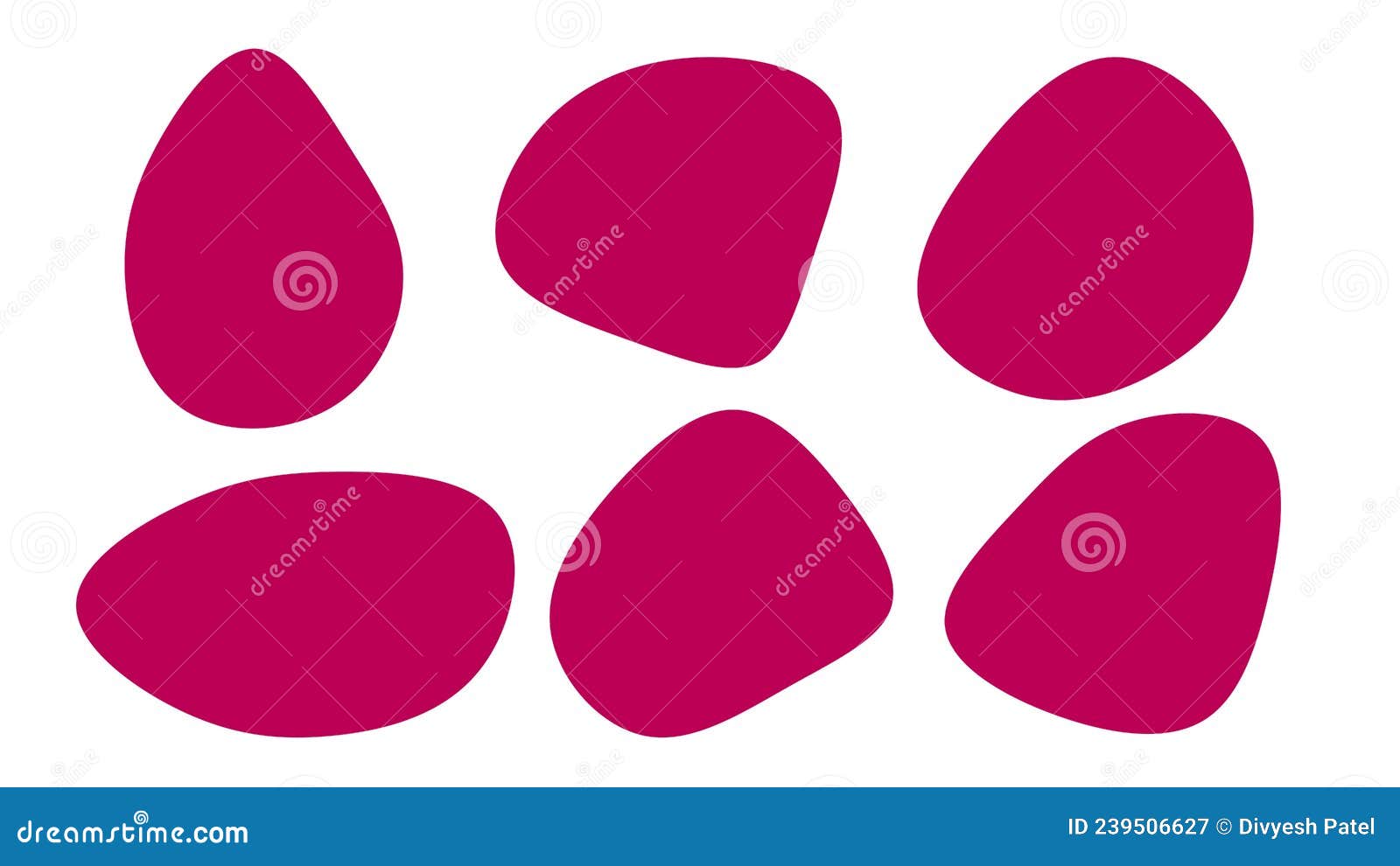 Organic Pink Blobs Irregular Shape. Abstract Fluid Shapes Vector Set ...