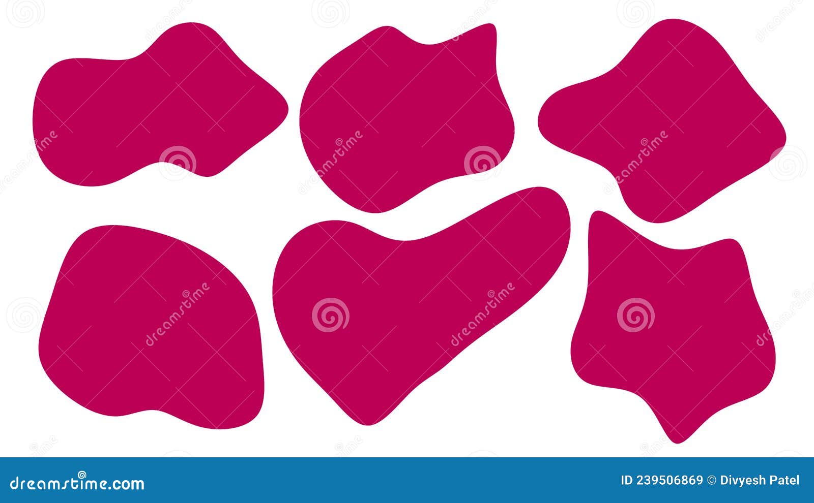 Organic Pink Blobs Irregular Shape. Abstract Fluid Shapes Vector Set ...
