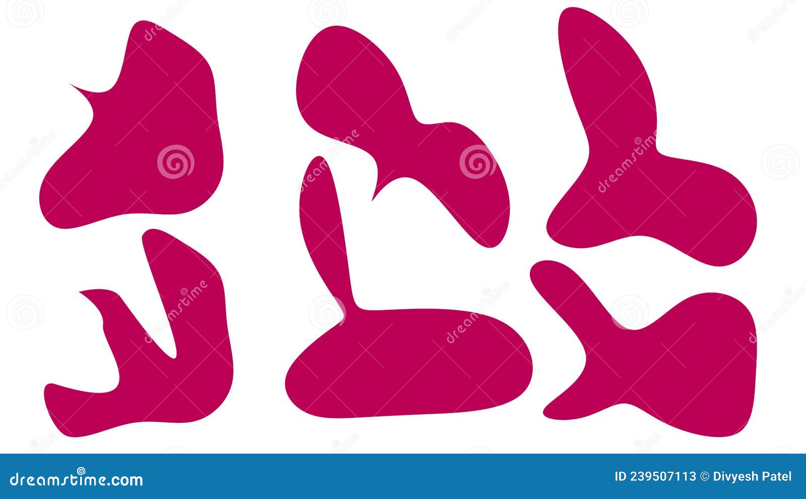 Organic Pink Blobs Irregular Shape. Abstract Fluid Shapes Vector Set ...