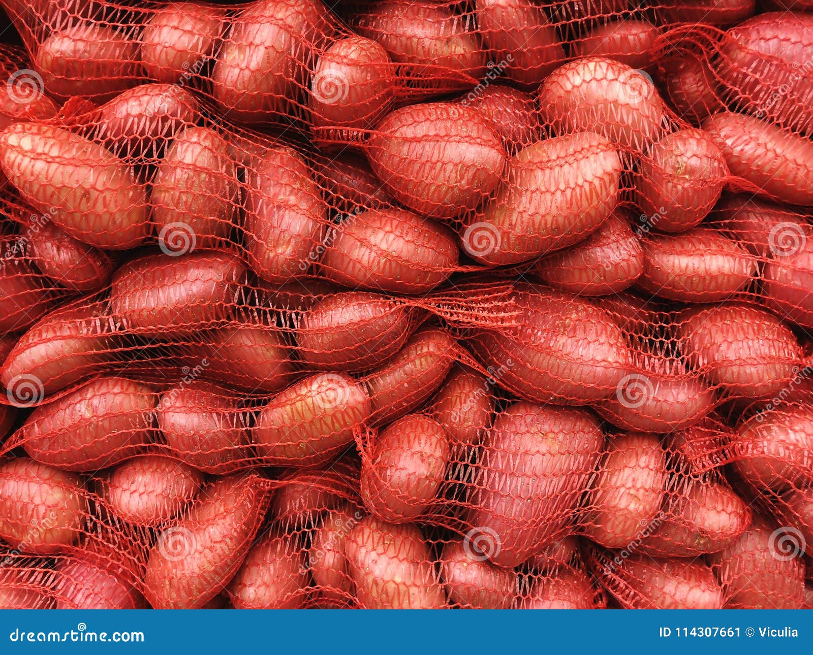 Organic Potato Net Bag Packaging Concept Close Up Stock Image - Image ...