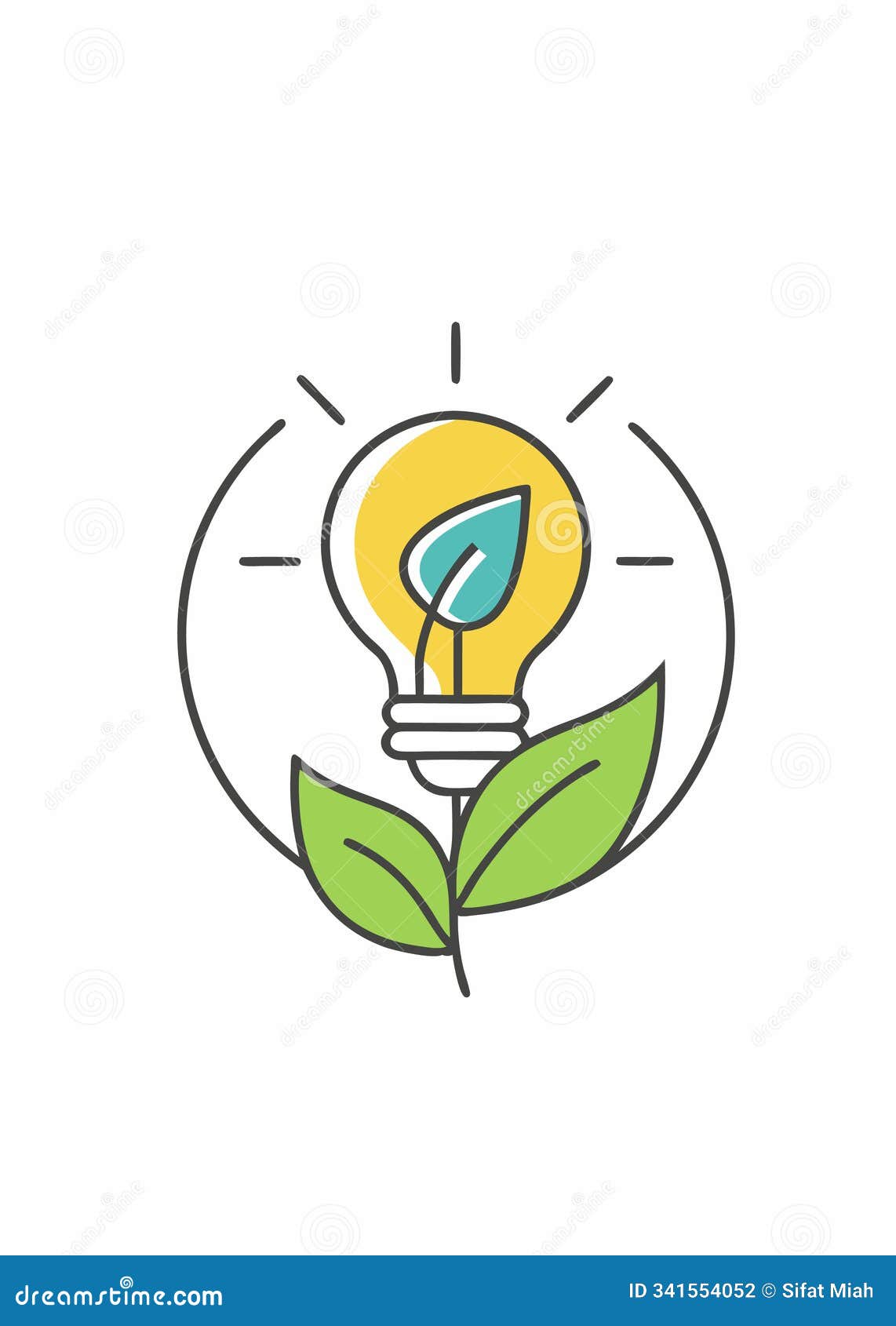 Organic Power Logo Design Leaf with Bulb Vector on White Background ...