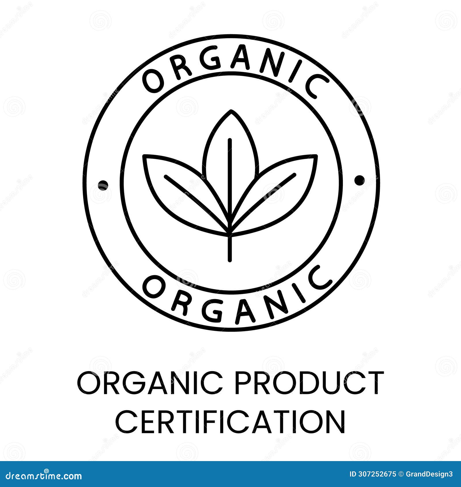 Organic Product Certified Line in Vector with Editable Stroke for ...