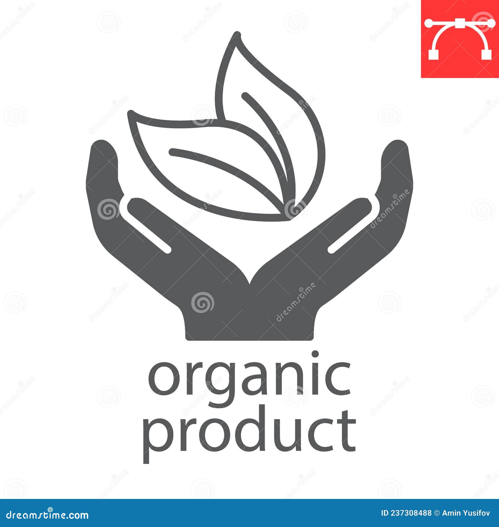 Organic product glyph icon stock vector. Illustration of symbol - 237308488