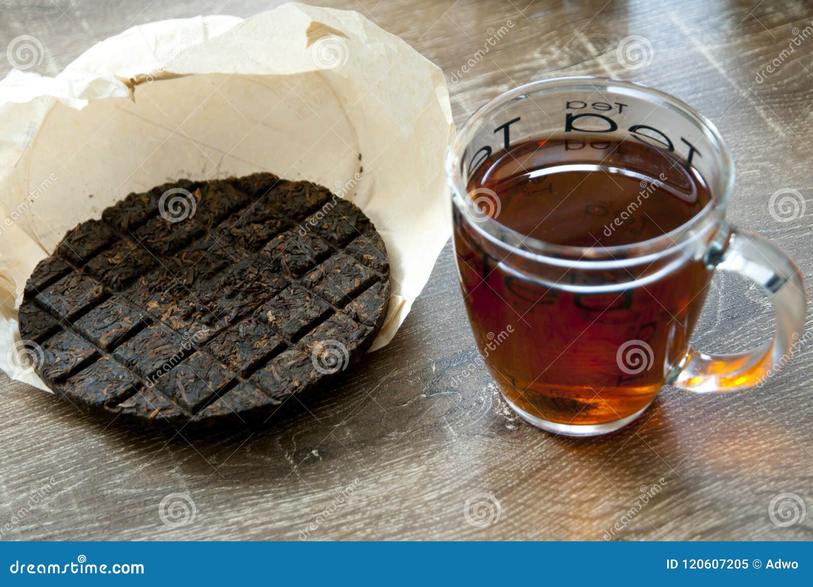 Organic Pu`er Tea stock image. Image of hibiscus, brown - 120607205