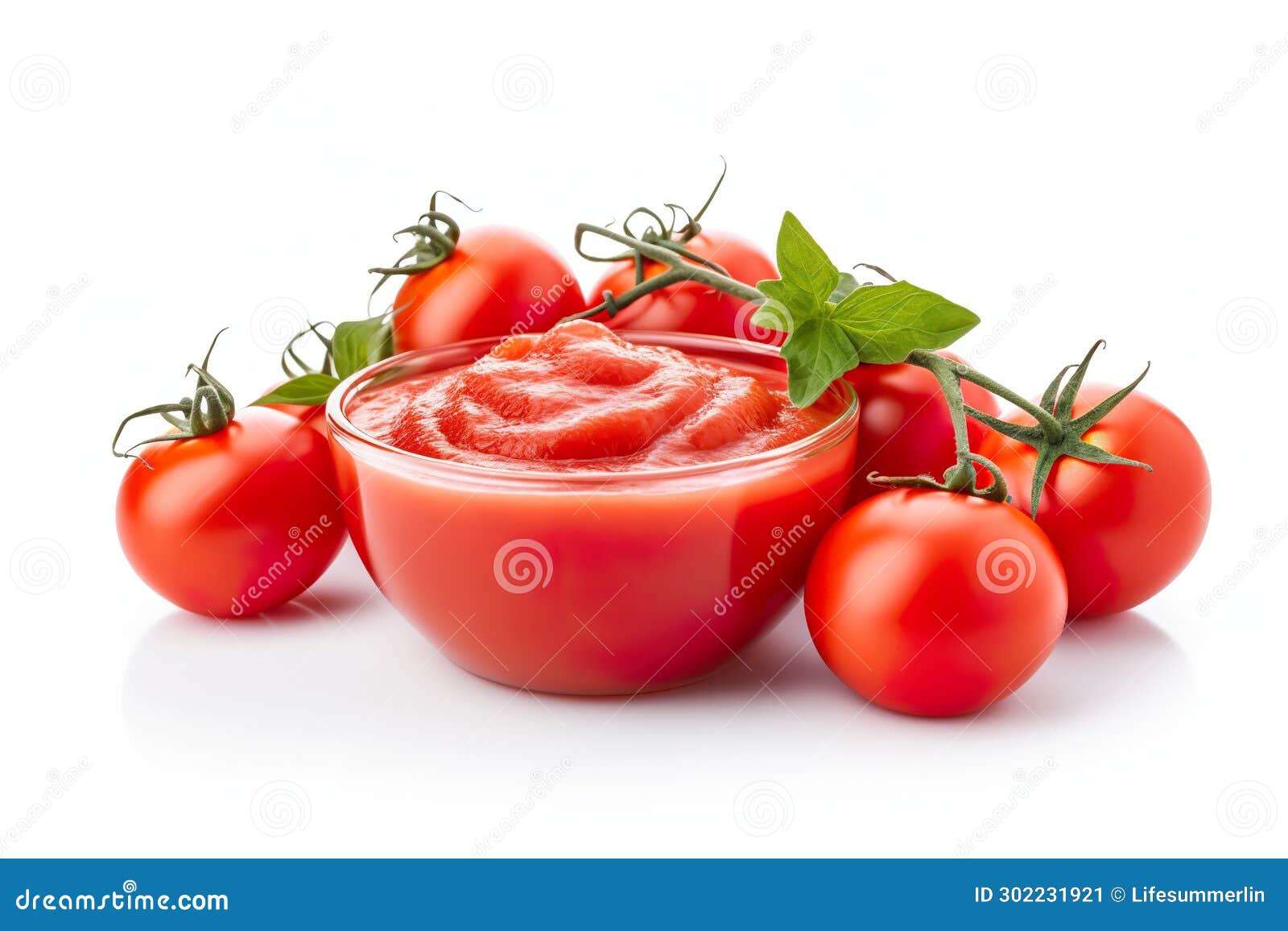 Organic Pureed Tomatoes, Brilliantly Vibrant and Isolated on a Pristine ...