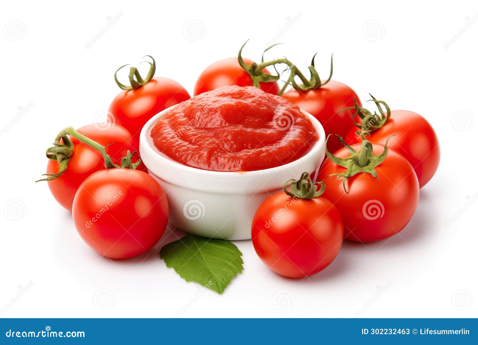 Organic Pureed Tomatoes, Brilliantly Vibrant and Isolated on a Pristine ...