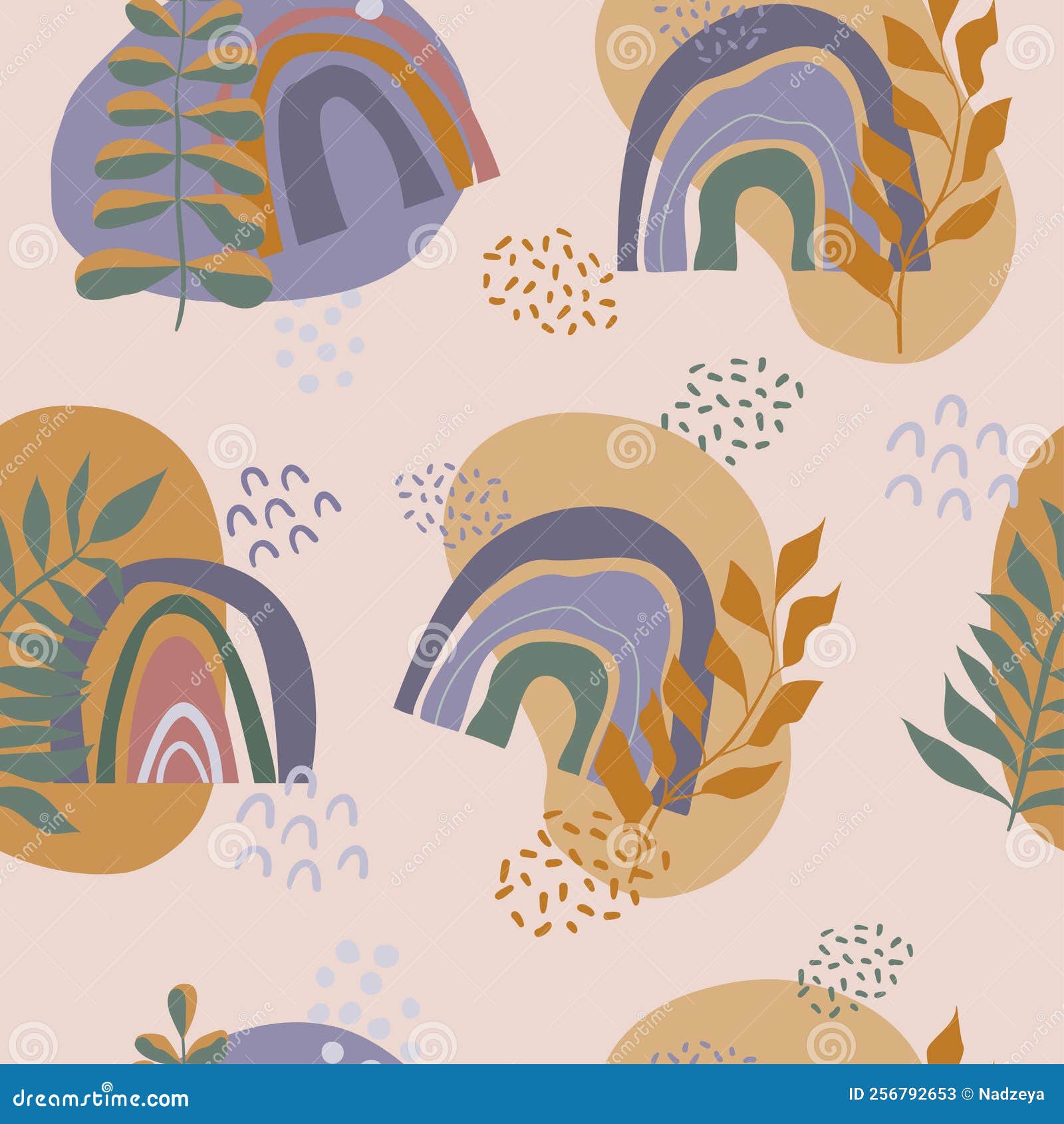 Organic Rainbow Seamless Pattern Stock Vector - Illustration of ...