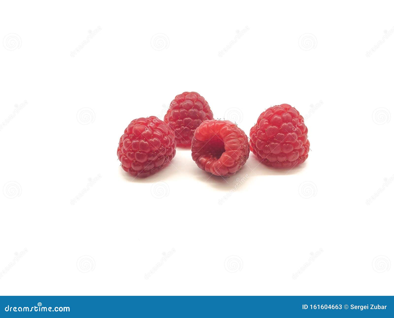 Organic Raspberries Isolated on a White Background Stock Image - Image ...