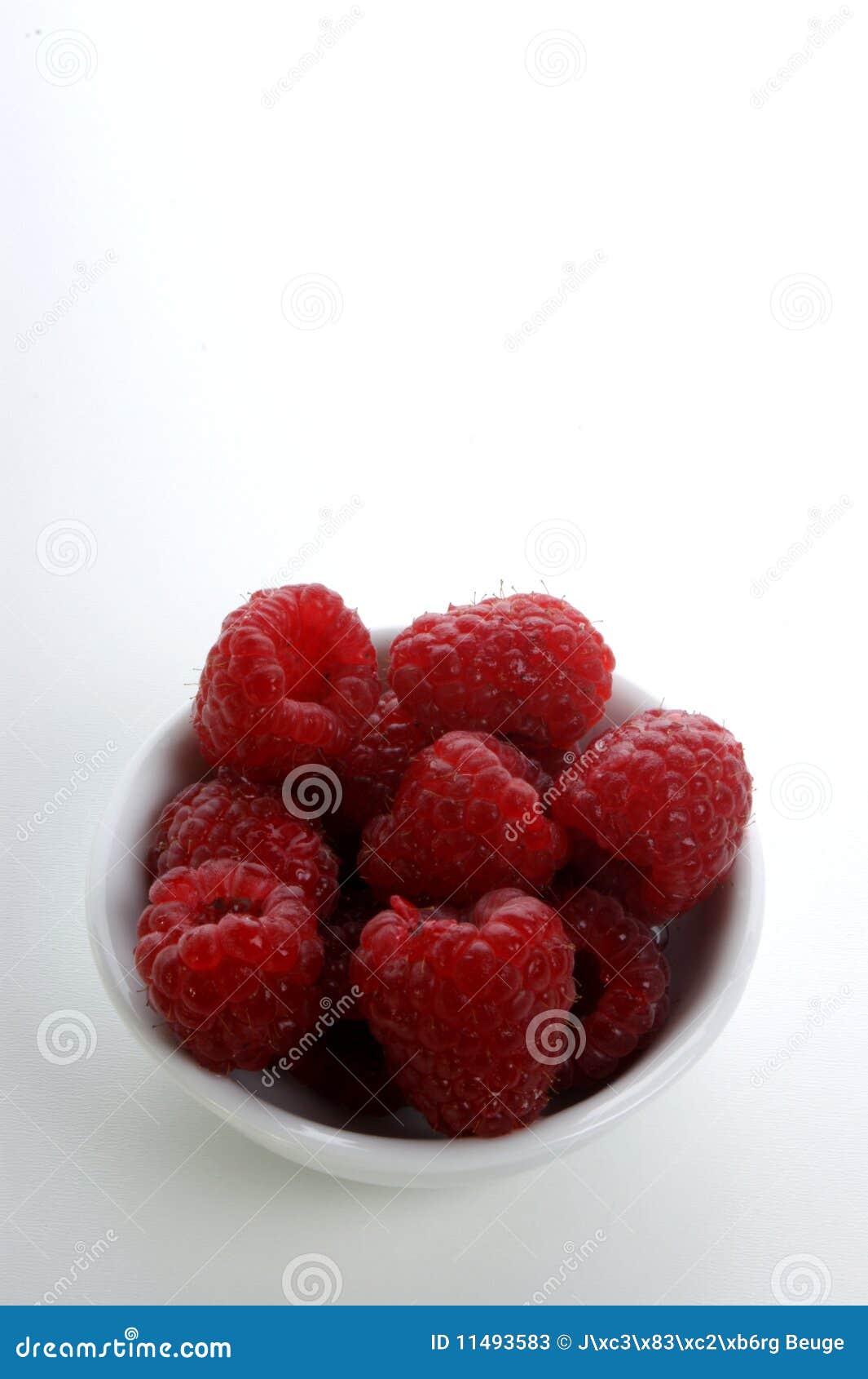 Organic Raspberries in a White Bowl Stock Image - Image of food, tasty ...