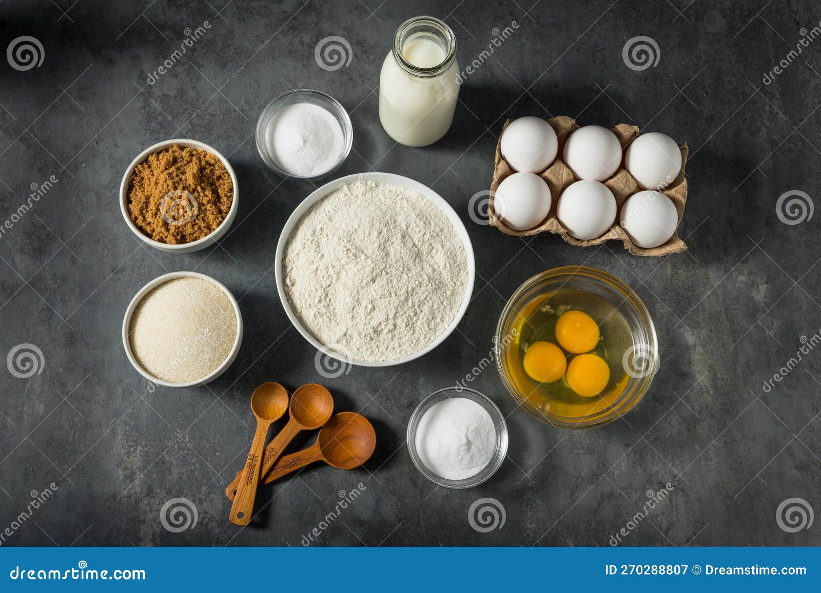 Organic Raw Baking Ingredients Stock Image - Image of rustic, recipe ...