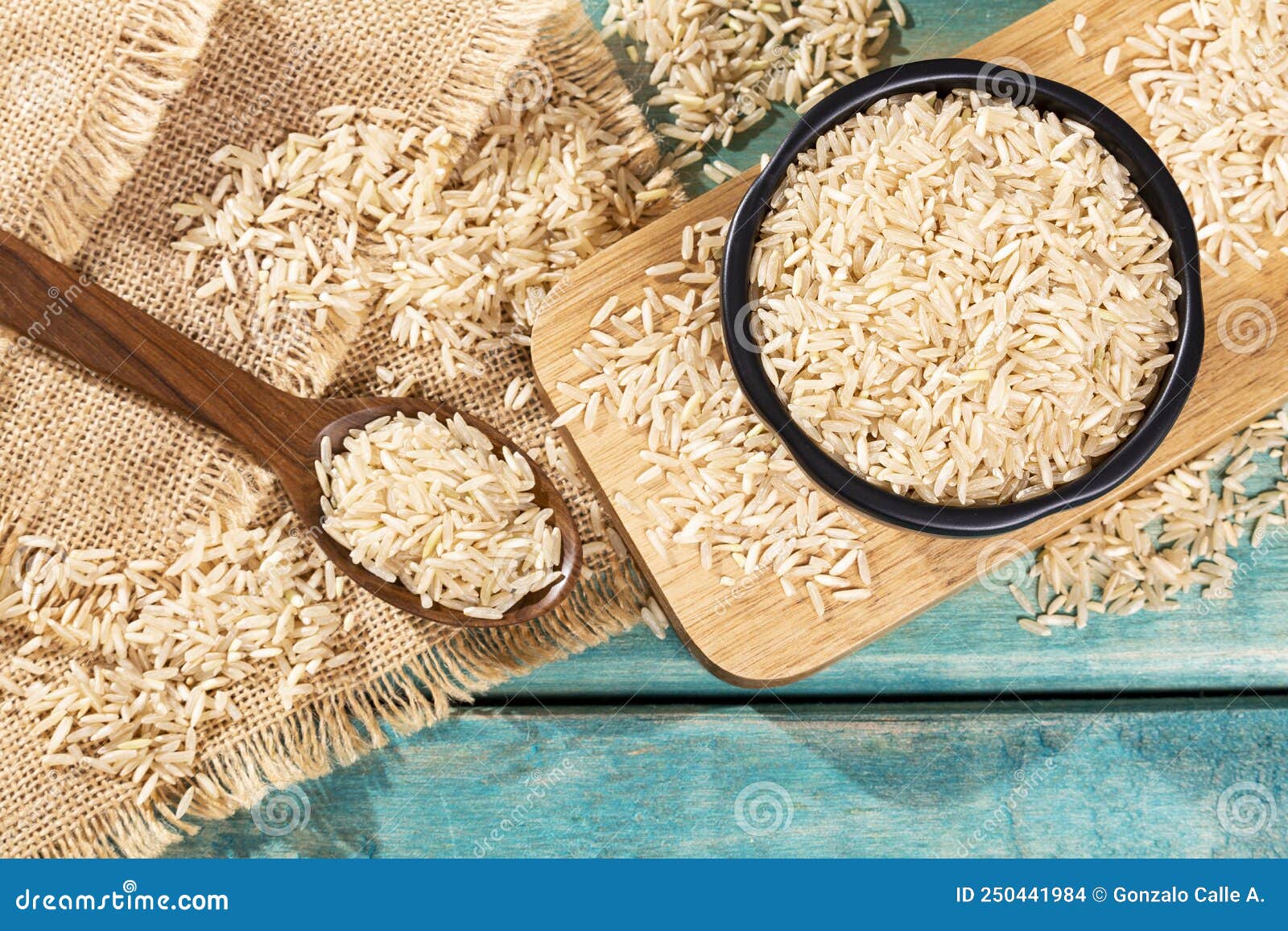 Organic Raw Brown Rice - Basic Cereal for Food Stock Photo - Image of ...