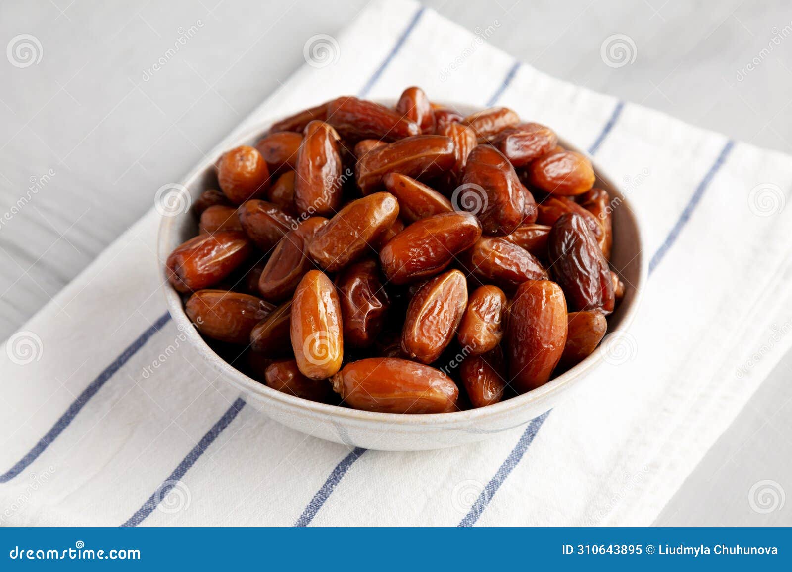 Organic Raw Date Fruit in a Bowl, Side View Stock Image - Image of ...