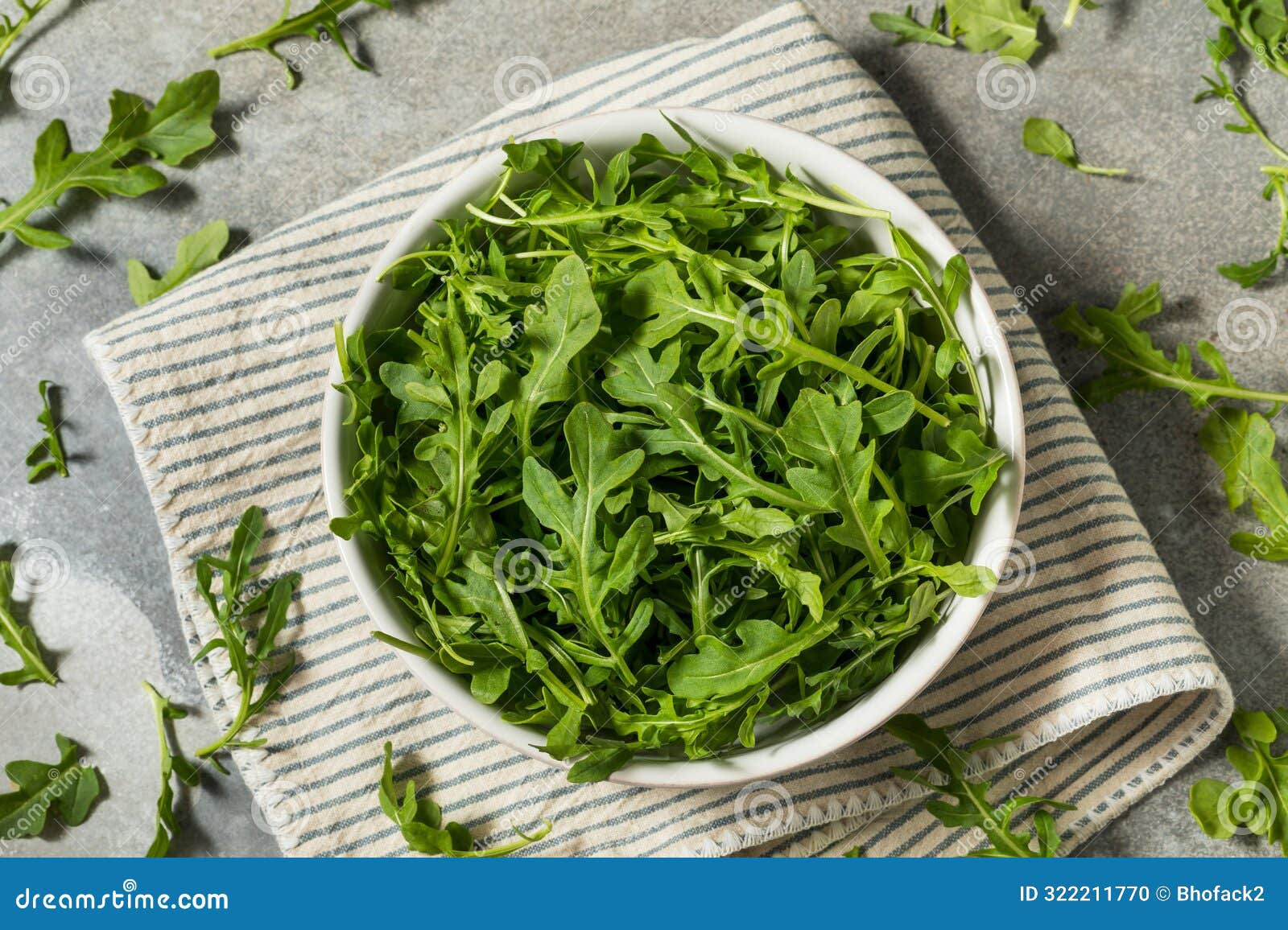 Arugula Or Rocket Green Vegetable Leaves Seamless Border Isolated On ...