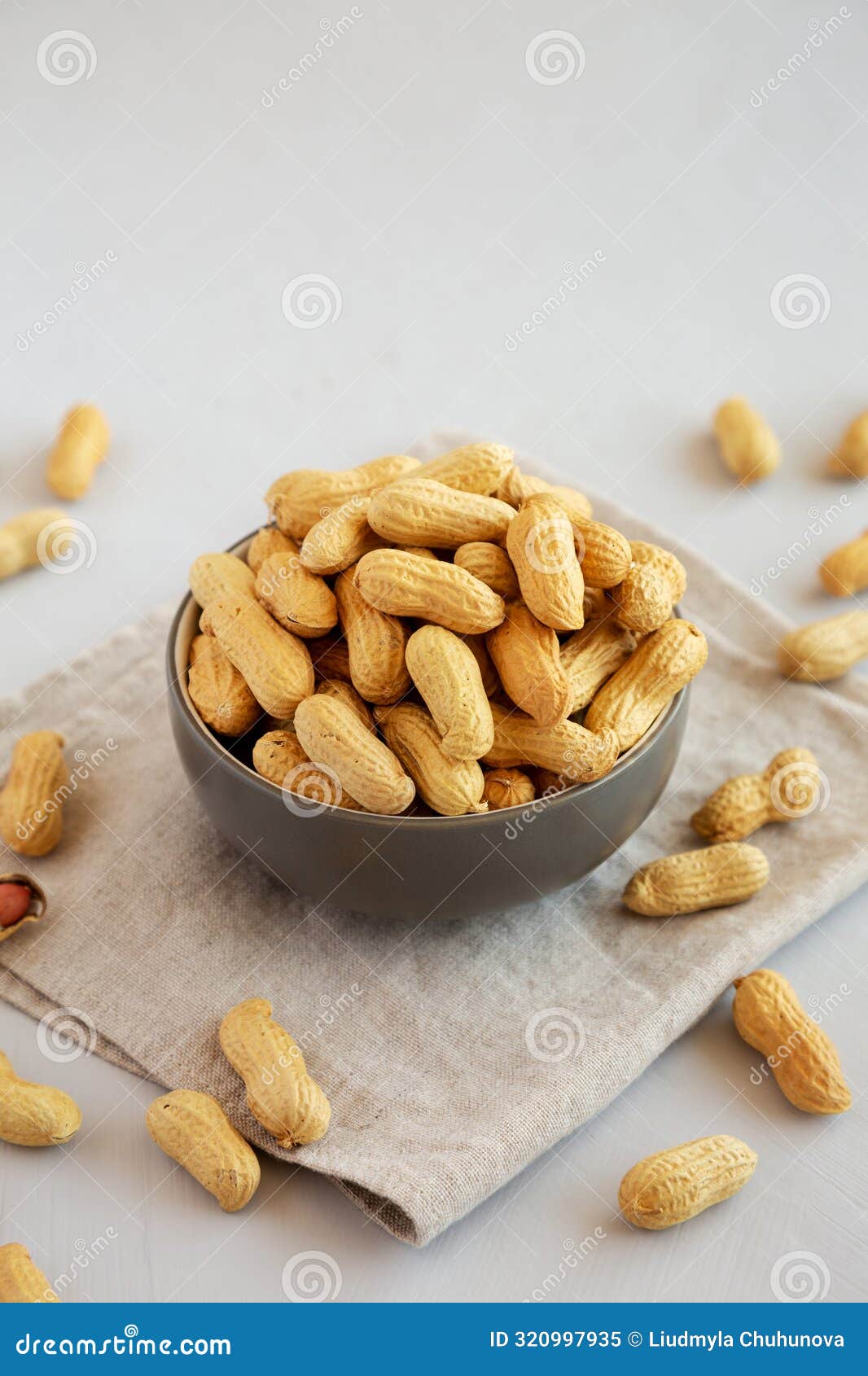 Organic Raw Peanuts in a Bowl, Side View Stock Image - Image of snack ...