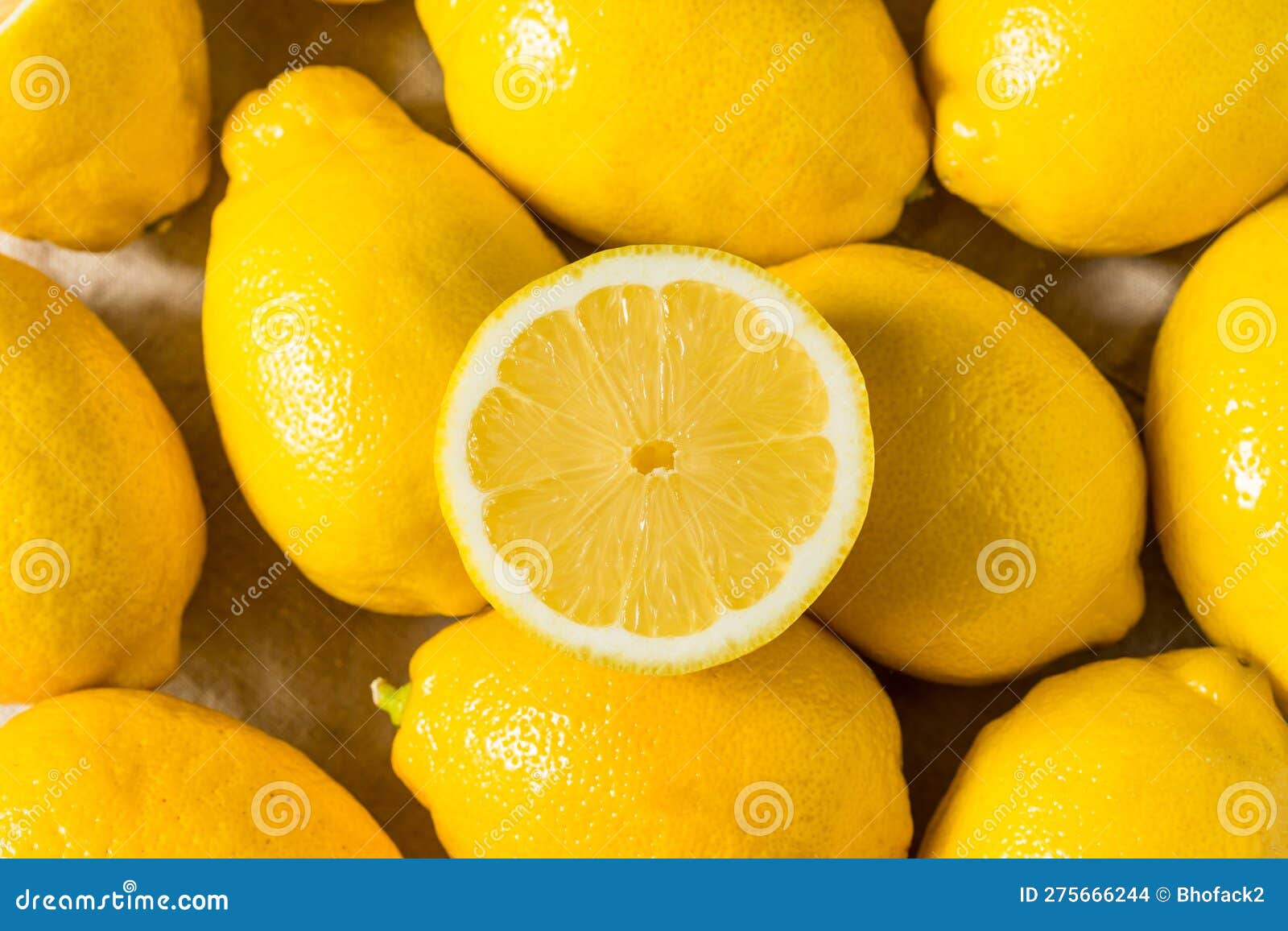 Organic Raw Seedless Yellow Lemons Stock Photo - Image of background ...