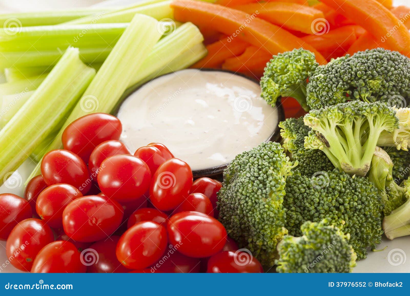 Organic Raw Vegetables with Ranch Dip Stock Photo - Image of appetizer ...
