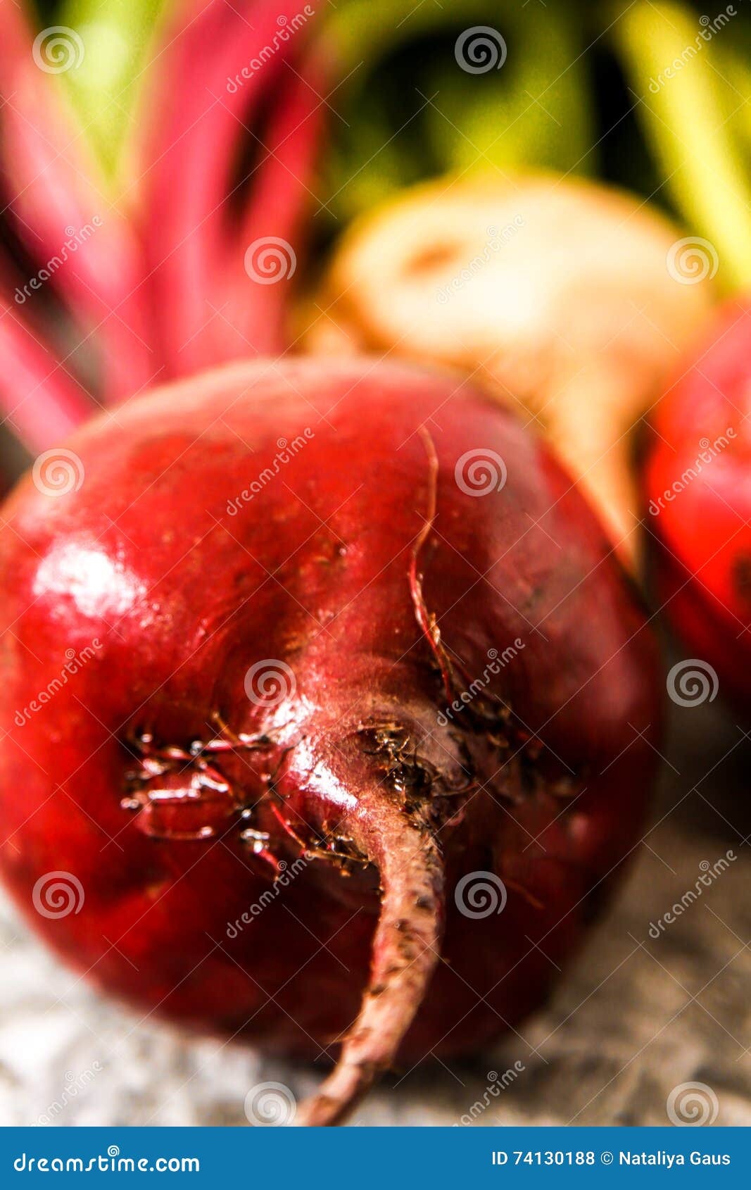 Organic Red Beets with Green Leaves on an Old Wooden Table. Rust Stock ...